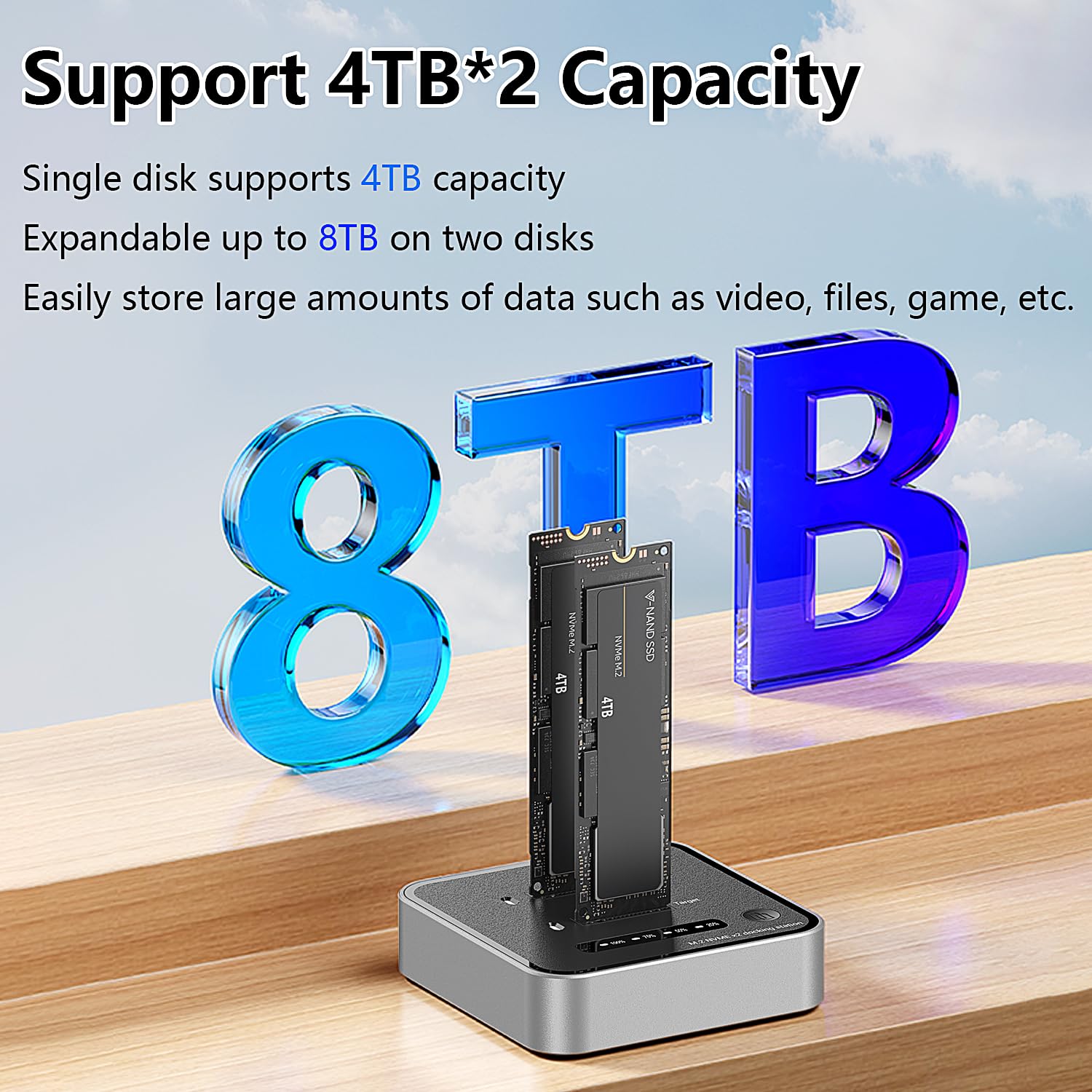 Snapklik.com : Dual-Bay M.2 NVMe SSD Enclosure, Offline Clone SSD ...