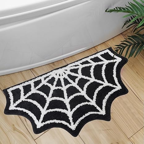 Amazon.com: CEFRECO Spider Web Bath Rug - Halloween Decor Goth rug for ...