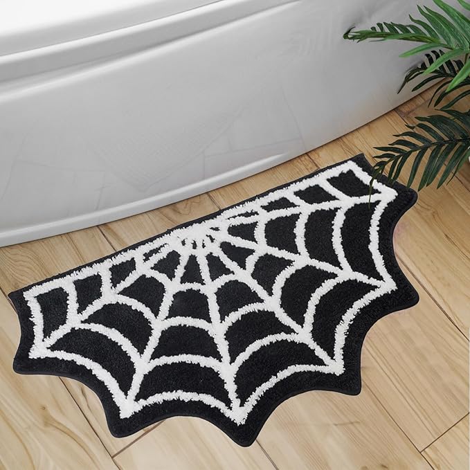 Amazon.com: CEFRECO Spider Web Bath Rug - Halloween Decor Goth rug for ...