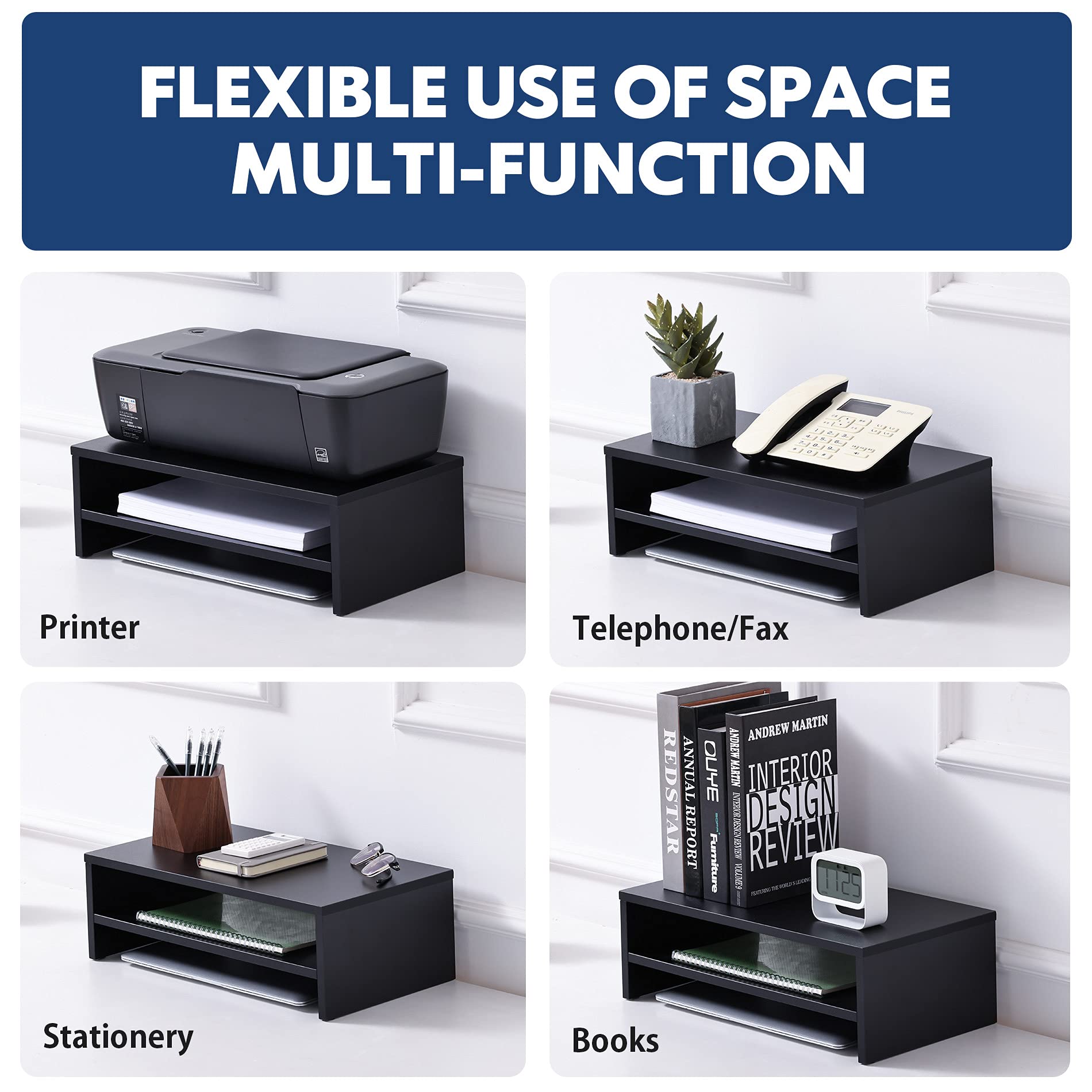 Buy FITUEYES Monitor Stand - 2 Tier Computer Monitor Riser with 16.7 ...