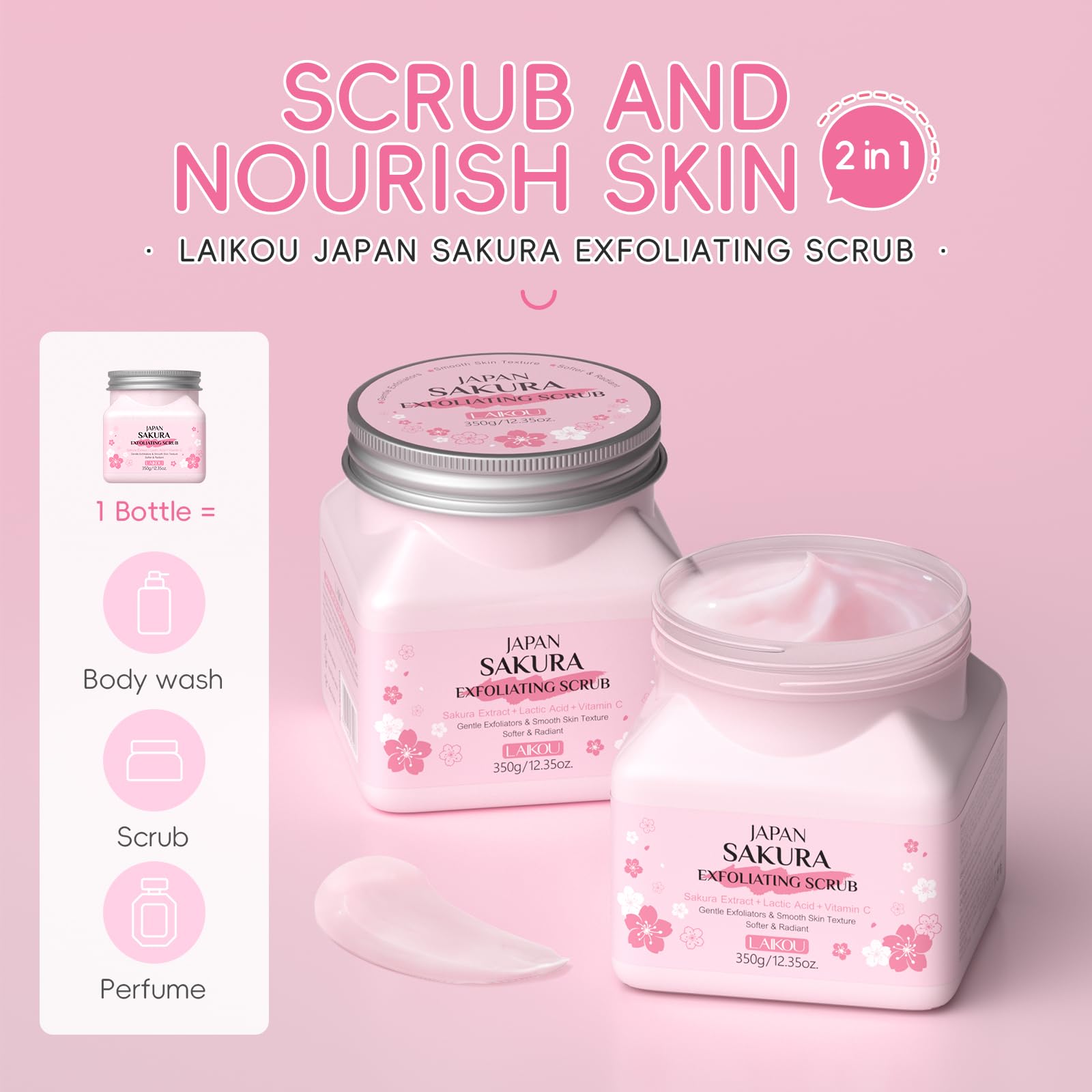 Snapklik.com : Japan Sakura Body Scrub, Exfoliating Body Scrub, Scrub ...