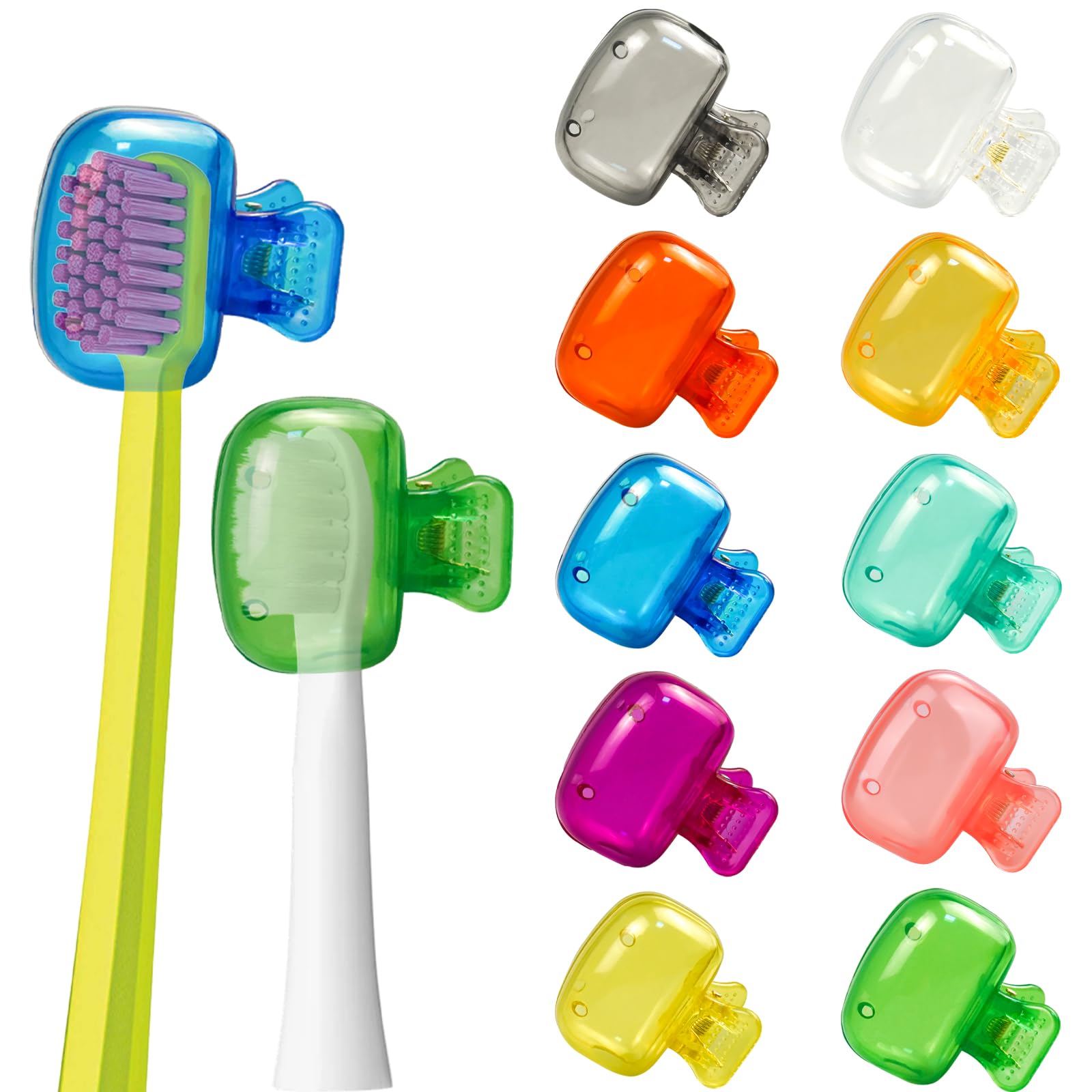 rietegio Toothbrush Covers Head Cap 10 Pieces Portability Toothbrush ...
