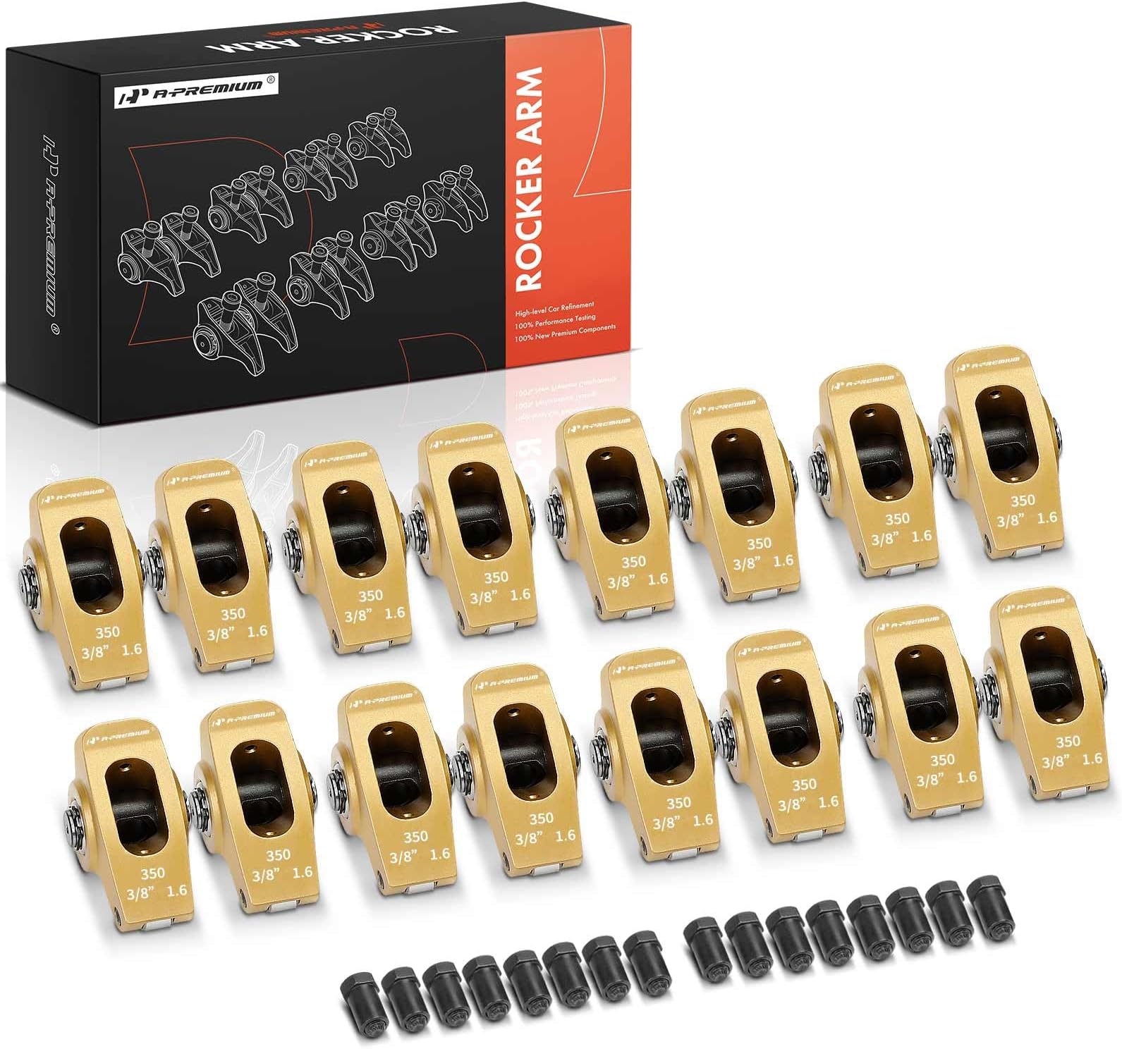 Amazon.com: A-Premium 16Pcs Gold Aluminum Engine Roller Rocker Arms 1.5 ...