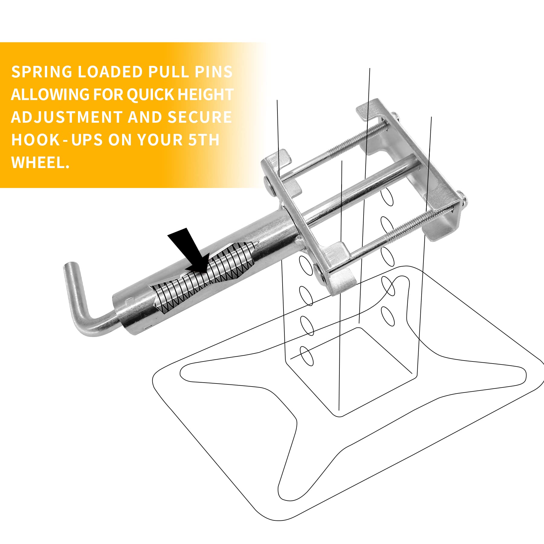 Snapklik.com : Quick Release Pull Pin For Fifth Wheel Landing Gear 3/8 ...