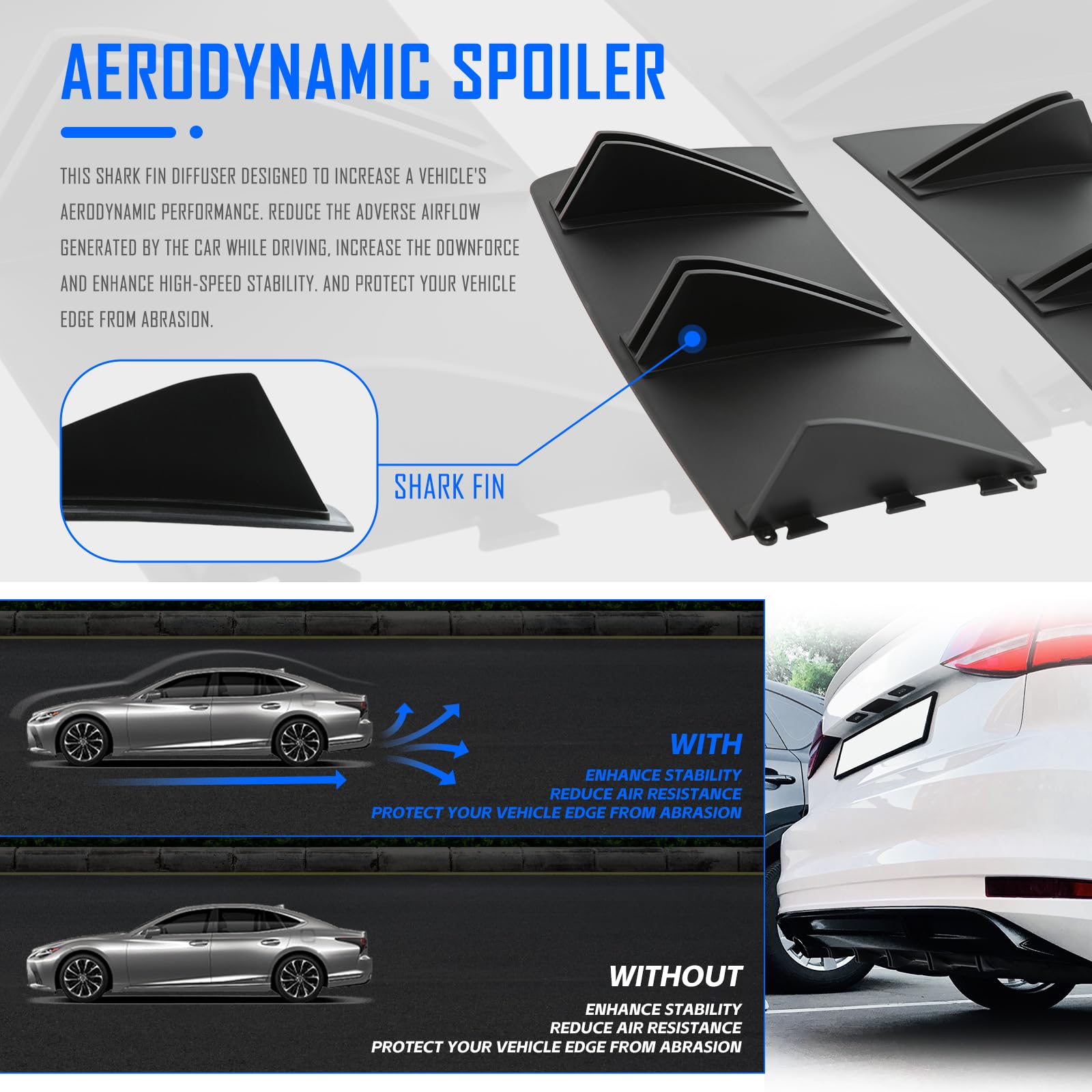 Snapklik.com : DREAMOTOR 31" Car Rear Bumper Lip, Universal Rear ...