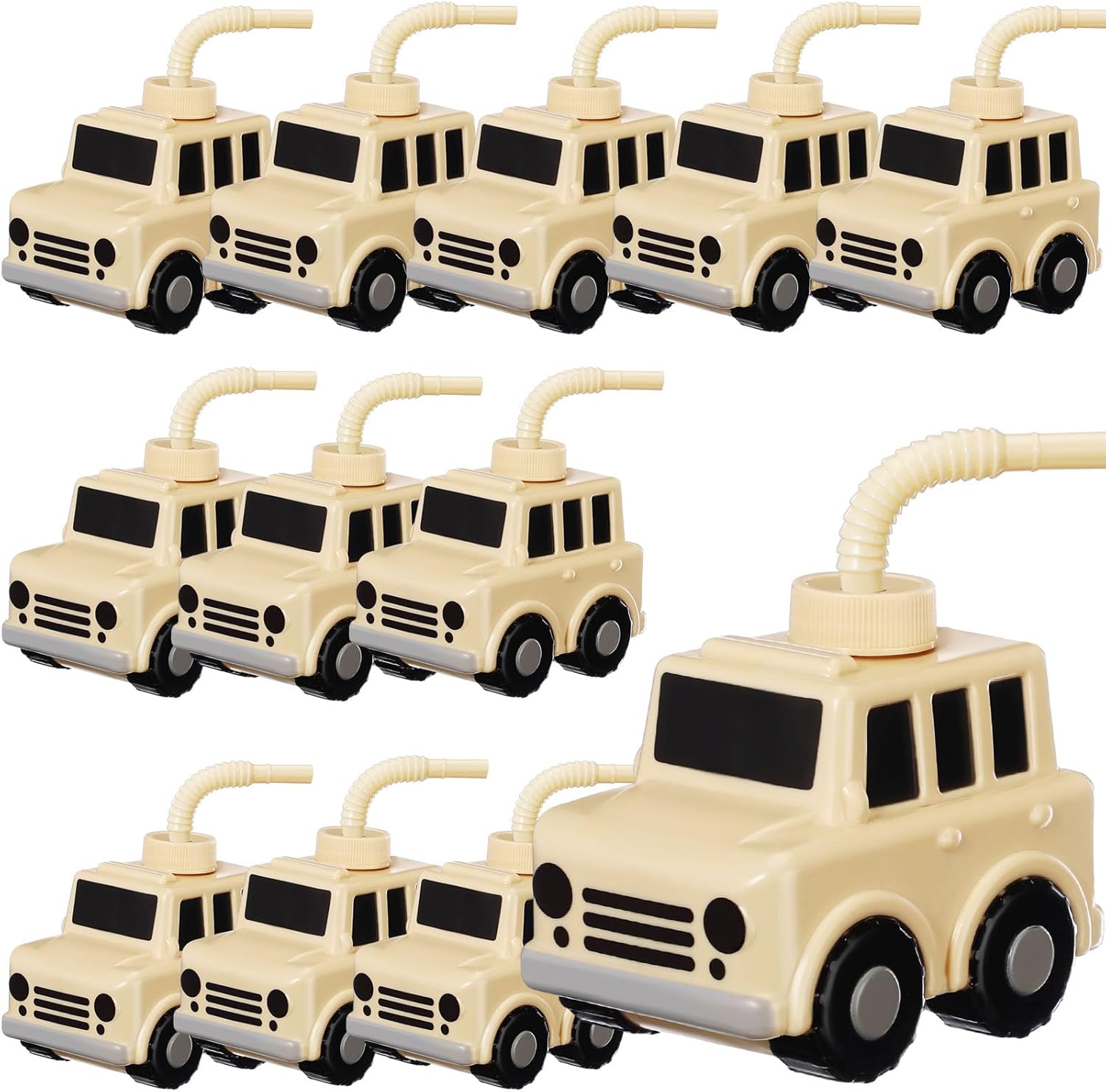Amazon.com: Tanlade 12 Pcs Safari SUV Cups with Straws, 10 oz Plastic ...