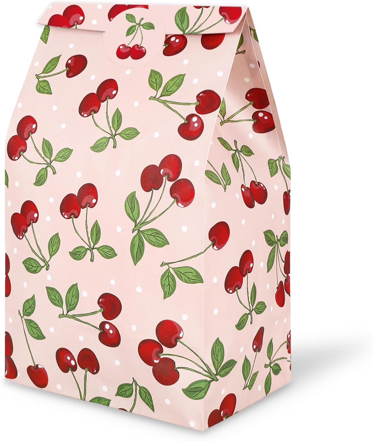 Amazon.com: JarThenaAMCS 24Pcs Cherry Party Favor Bags Pink Paper Gift Bags with Tag Sticker ...
