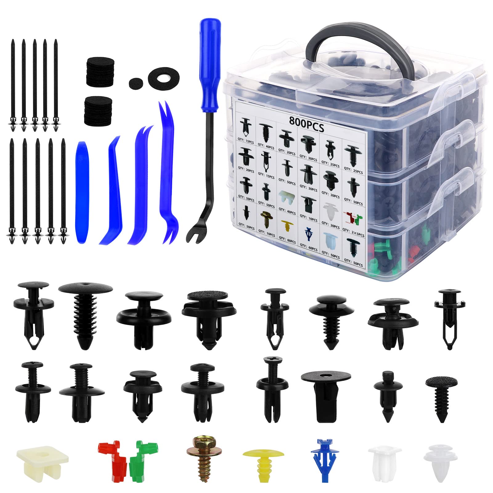 Amazon.com: 835 PCS Car Push Retainer Clips and Plastic Fasteners Kit ...