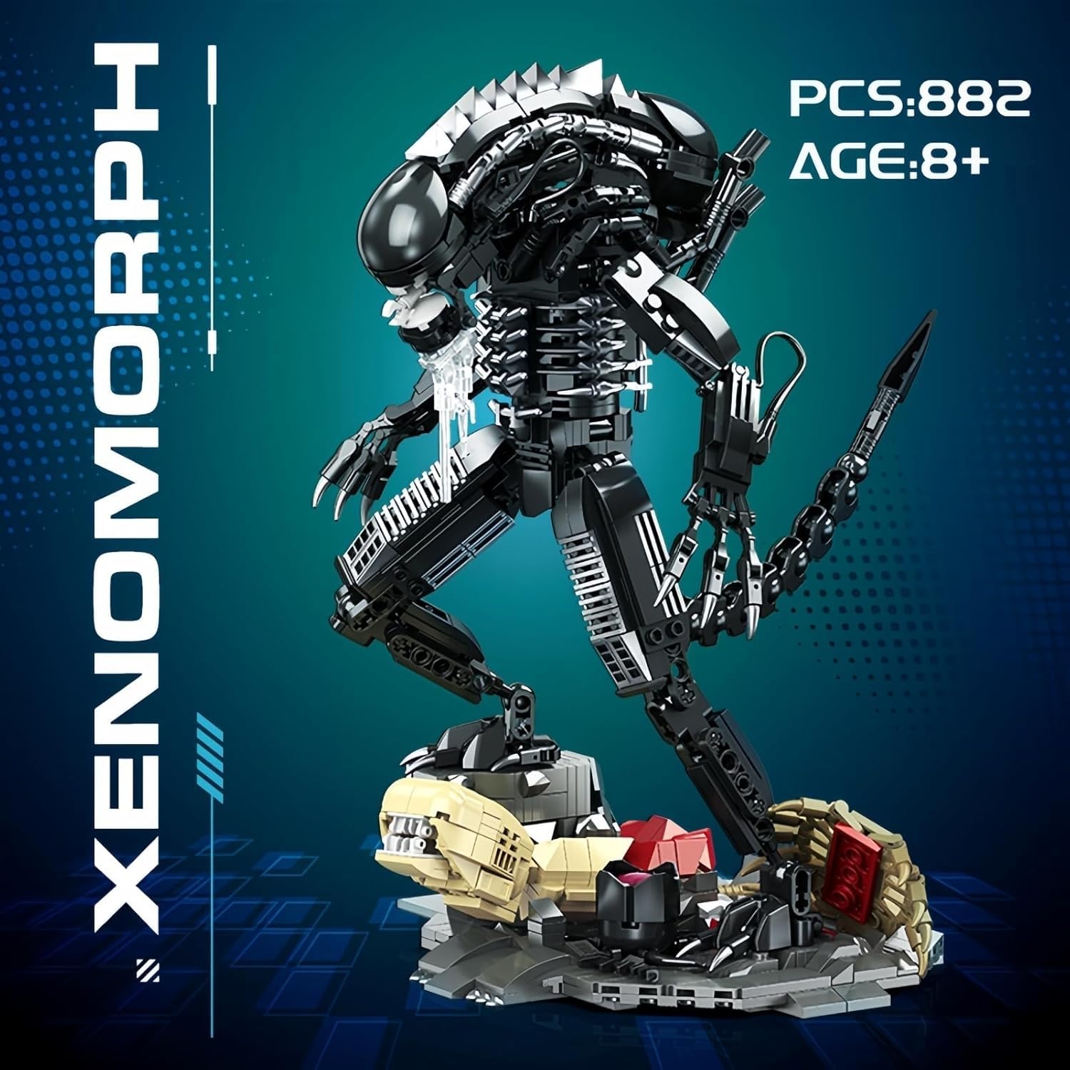 JVAVNE Xenomorph Building Set, 882 PCS Xenomorph Action Figure Building ...