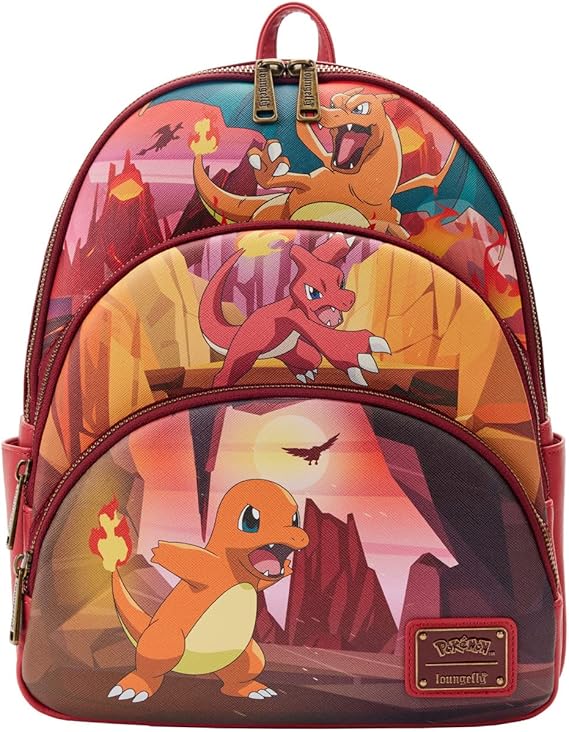 Amazon.com | Loungefly Pokemon Charmander Evolutions Triple Pocket ...