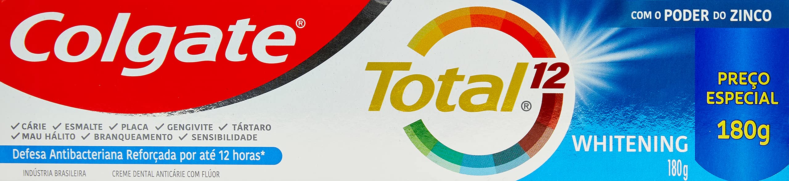 Creme Dental Colgate Total 12 Whitening 180g : Amazon.com.br: Saúde e ...