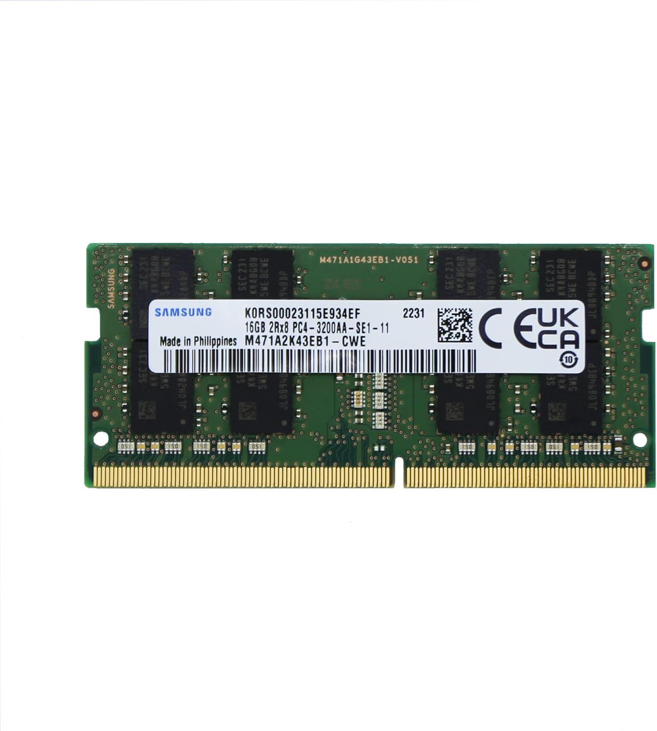 Samsung 16GB (1x16GB) DDR4 3200MHz PC4-25600 SODIMM 2Rx8 CL22 1.2v ...