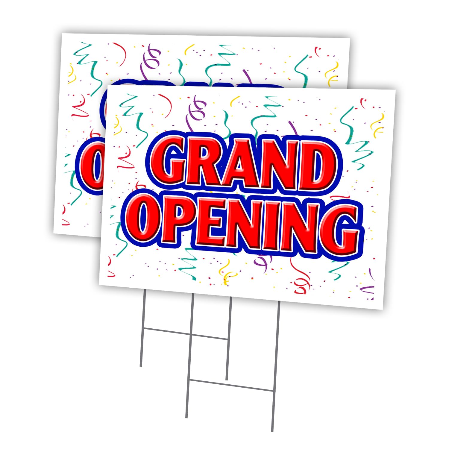 Amazon.com: GRAND OPENING 2 Pack of 18" x 24" Yard Sign & Stake ...