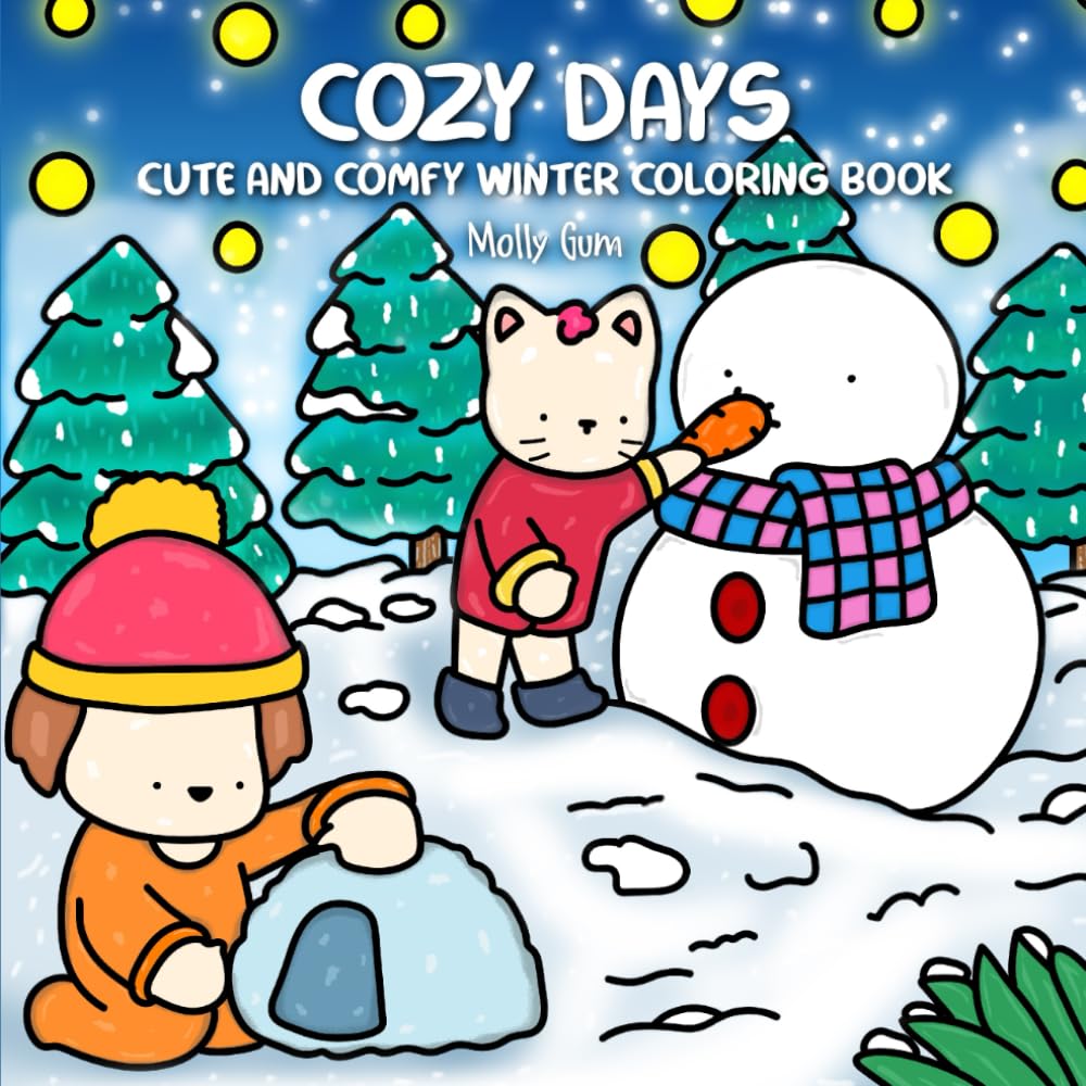 Amazon.com: Cozy Days: Cute and Comfy Winter Coloring Book for Adults ...