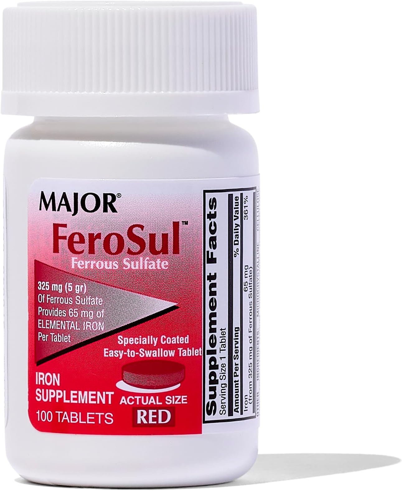 Amazon.com: Major Ferosul - Ferrous Sulfate 325mg Tablets with 65mg of ...