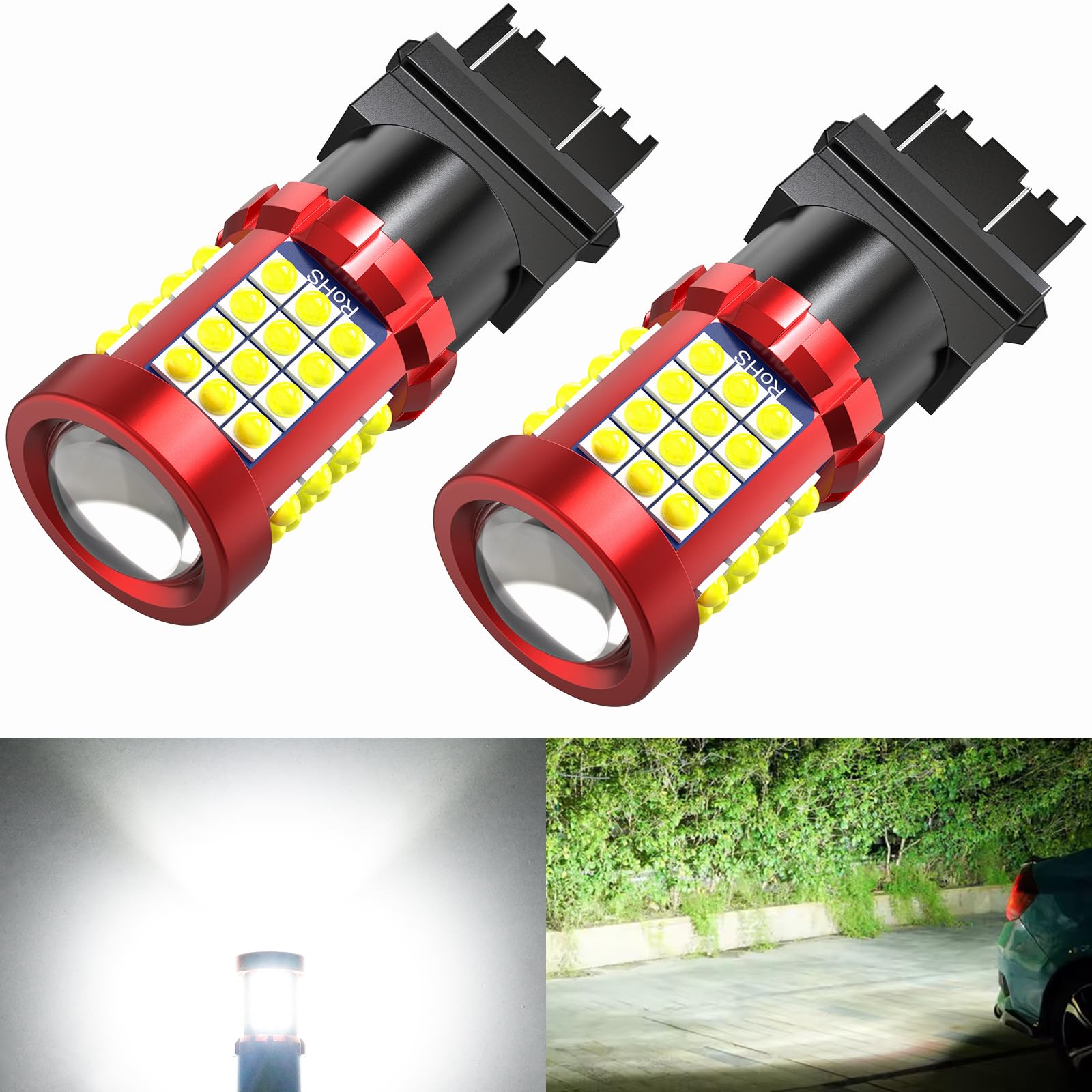 Amazon.com: Afibraru 9-80V 3157 LED Bulb Reverse Lights, 3030 57-SMD ...