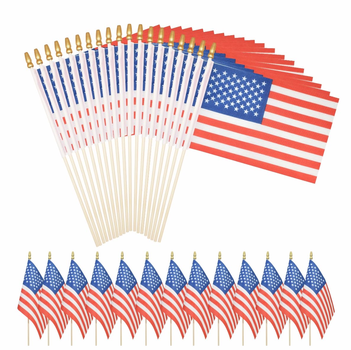 Amazon.com : XCFH 20 Pack American Mini Stick Flag Small USA Handheld ...
