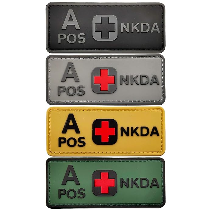 Buy Tactical Blood Type A+ Positive POS PVC Rubber Patch, DIY Emblem ...