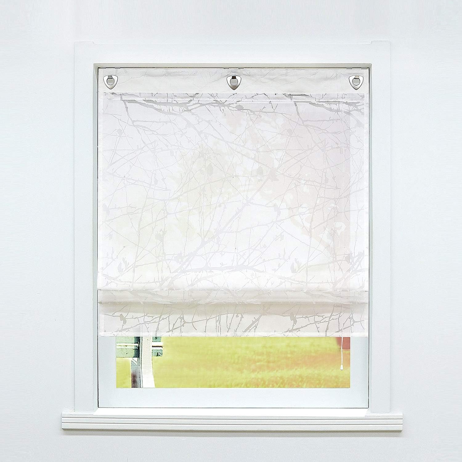SCHOAL Roman Blind No Drilling Required Roman Curtains with Eyelets ...