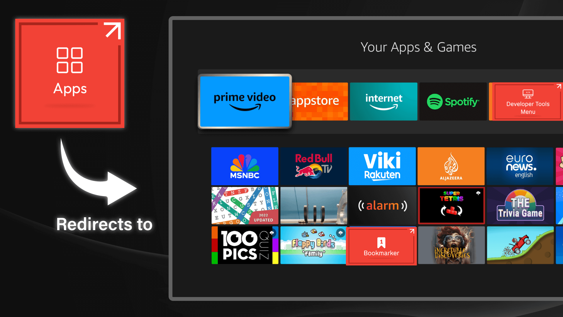 Apps Grid - Open Fire TV Menu of Apps - Shortcut App - App on Amazon ...
