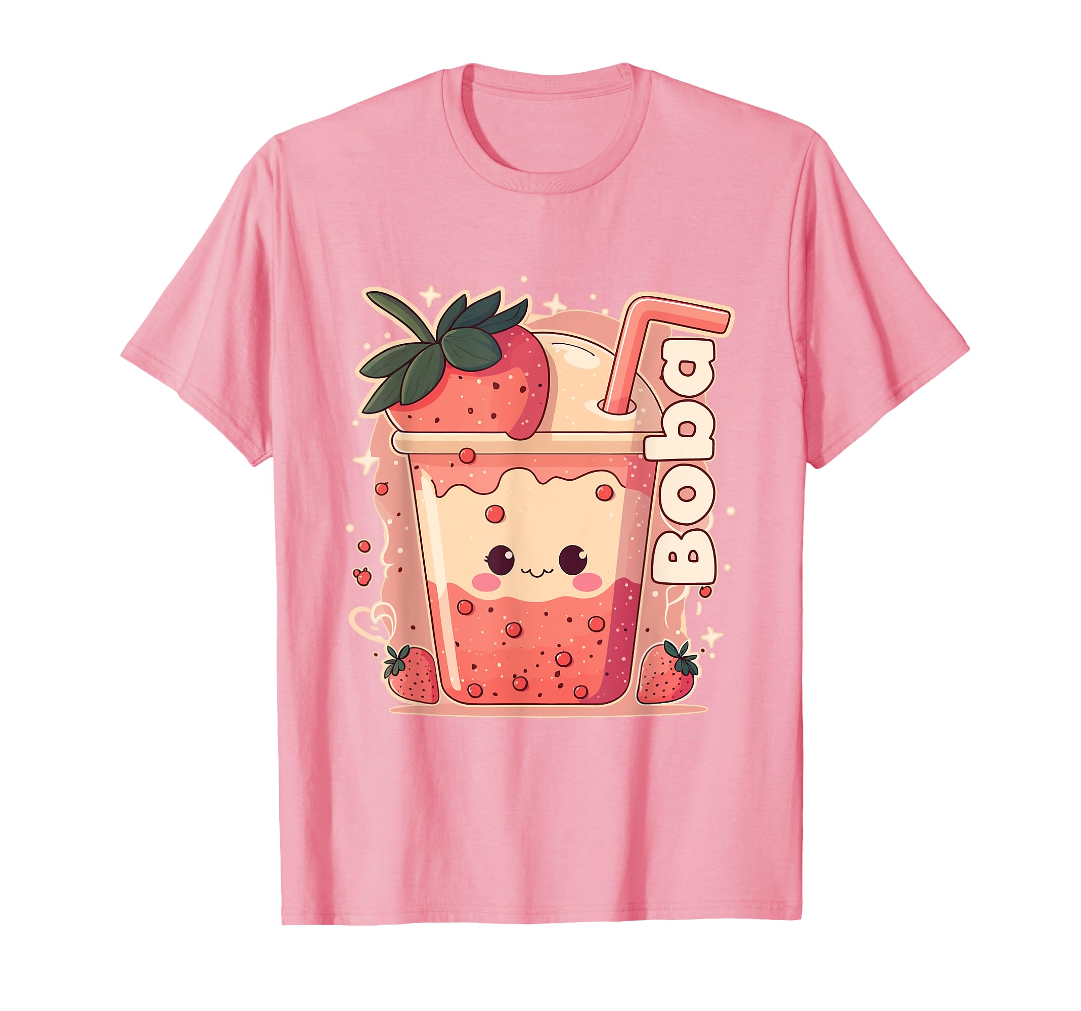 Amazon.com: Strawberry Boba Anime Bubble Tea Neko Girls Kawaii Teen T ...