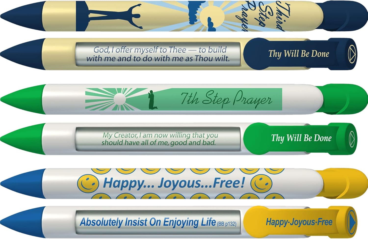 Amazon.com : Greeting Pen Recovery Pens- 3rd Step/7th Step/Happy Joyous ...