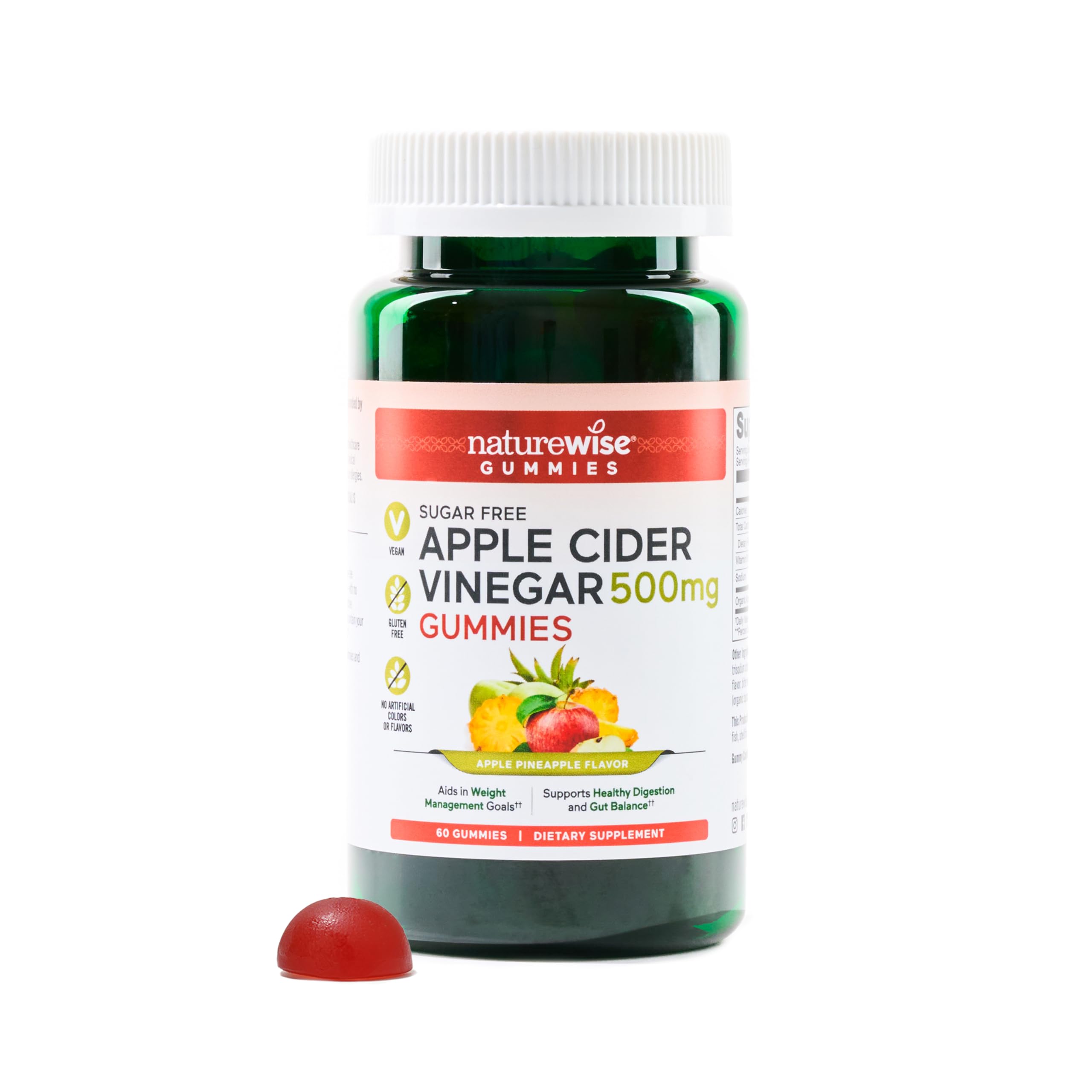 Amazon.com: NatureWise Apple Cider Vinegar Keto Gummies - 1000mg ACV per 2, Sugar Free, Vegan ...