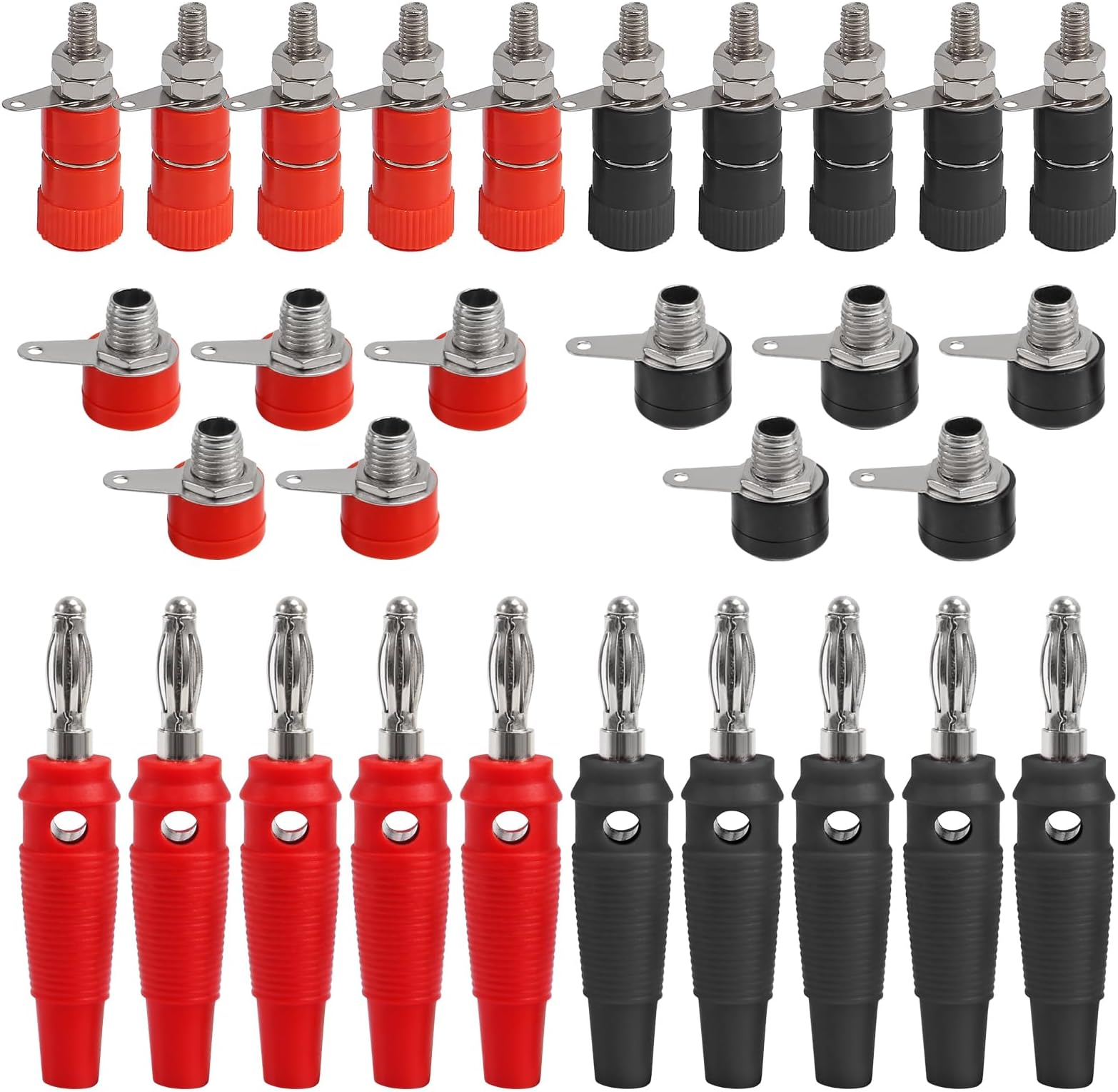 Amazon.com: Banana Jack 4Pcs Banana Plug Jack Female Socket Gold Plated Terminal Binding Post ...