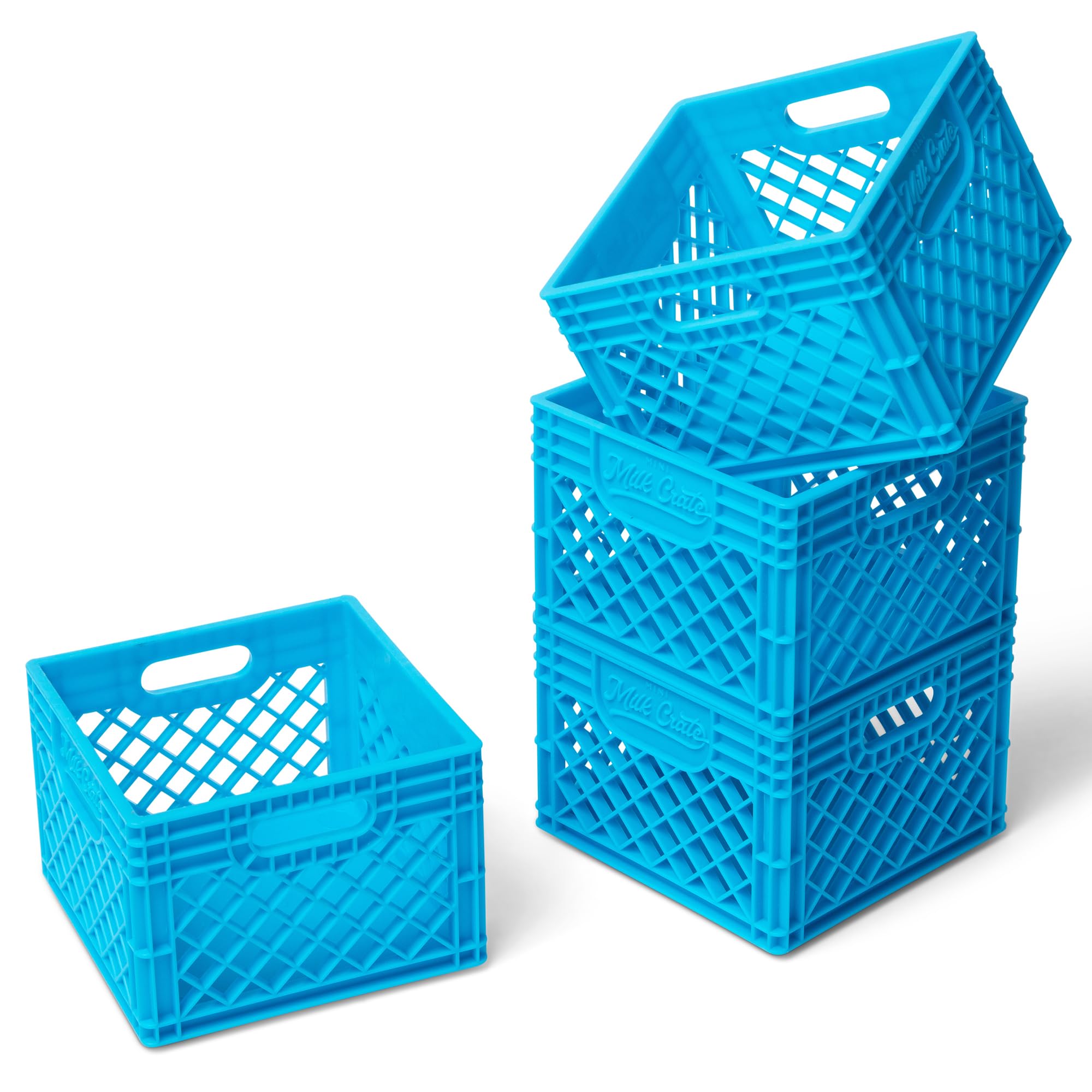Mini Plastic Milk Crates United Solutions 8.7 In W X 7.5 In H X 6.3 In