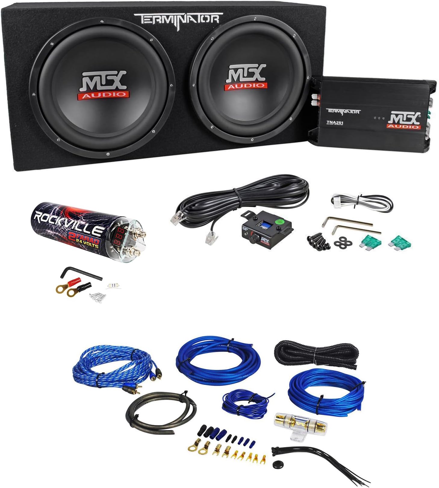 Amazon.com: MTX Terminator TNP212D2 1200 Watt 2 Ohm Dual 12 Subwoofers ...