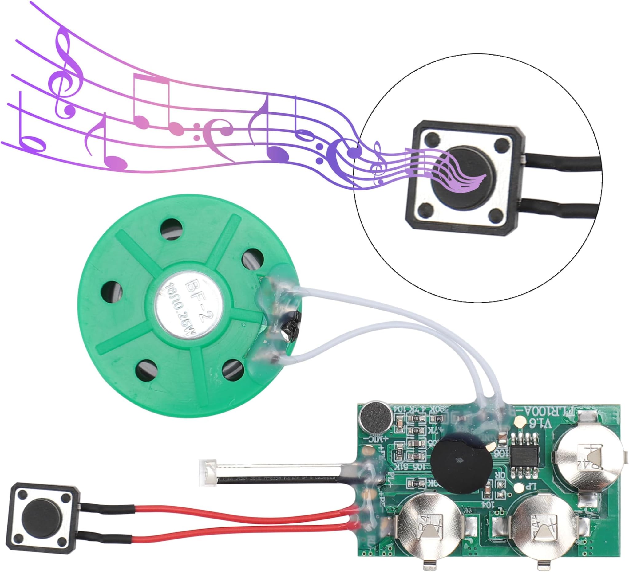 Recordable Voice Module, 4mins DIY Recordable Greeting Card Module ...