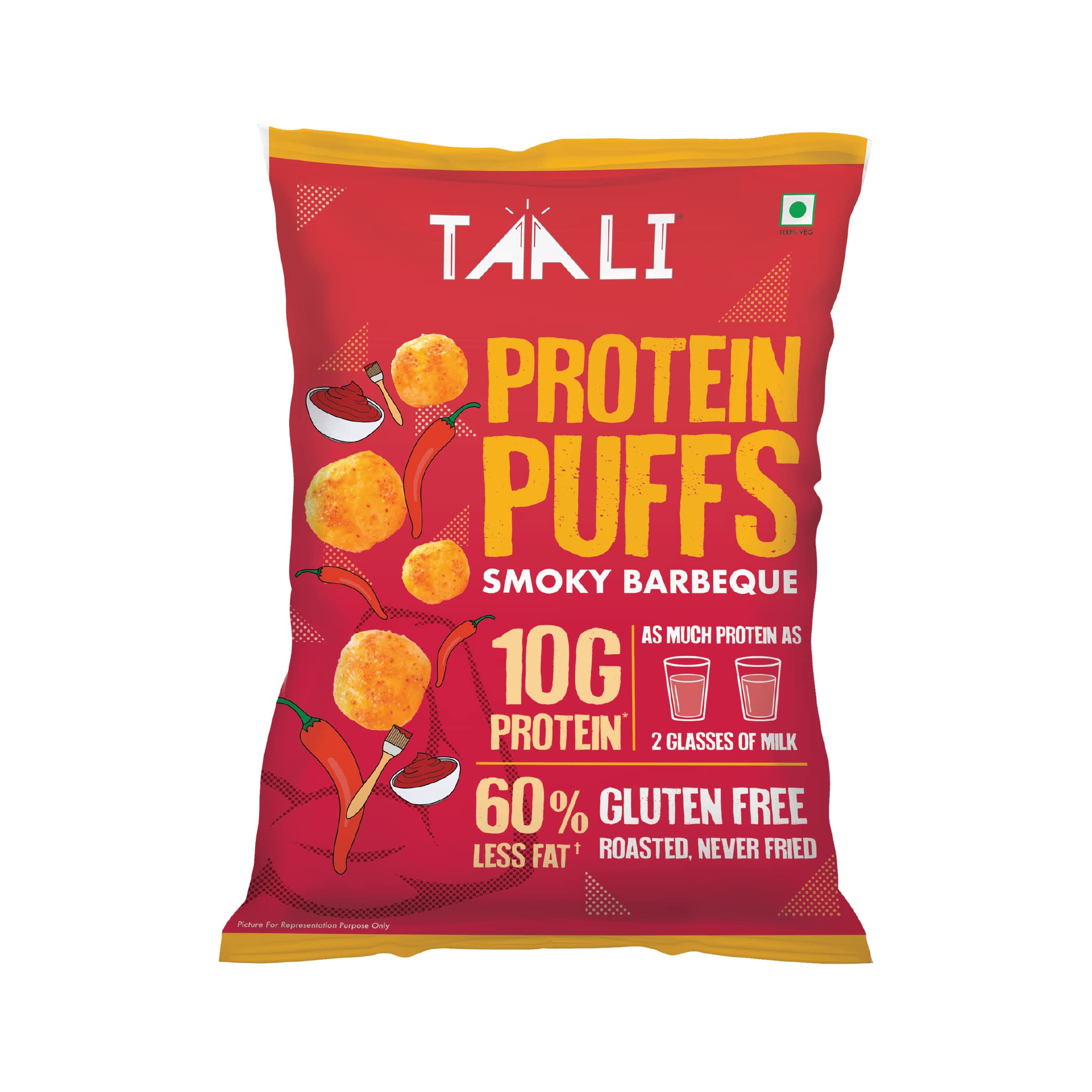 Taali Protein Puffs Snacks - Smoky Barbeque |Tasty Healthy Snacks ...