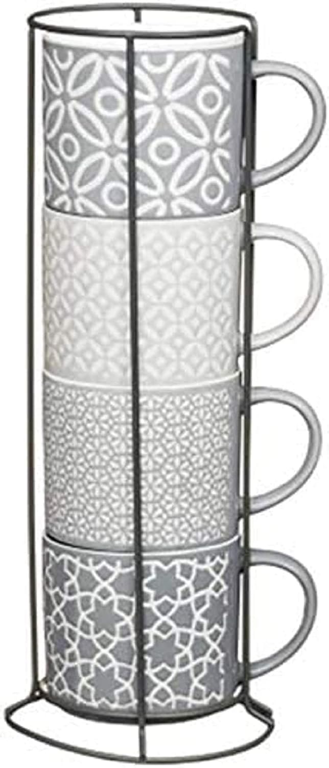 Four New Designs Jumbo Embossed Stacking Mugs with Rack Hold to Your ...