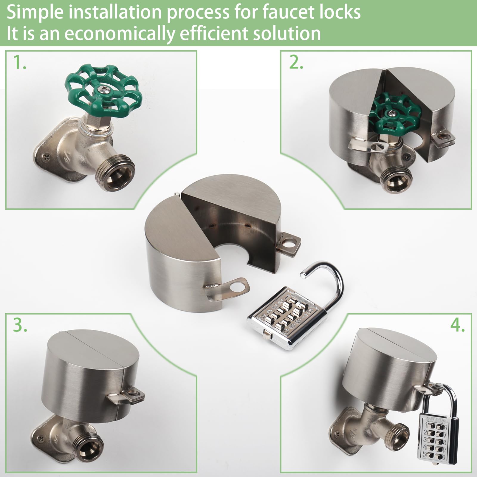 Snapklik.com : TEMEILI Outdoor Stainless Steel Hose Lock