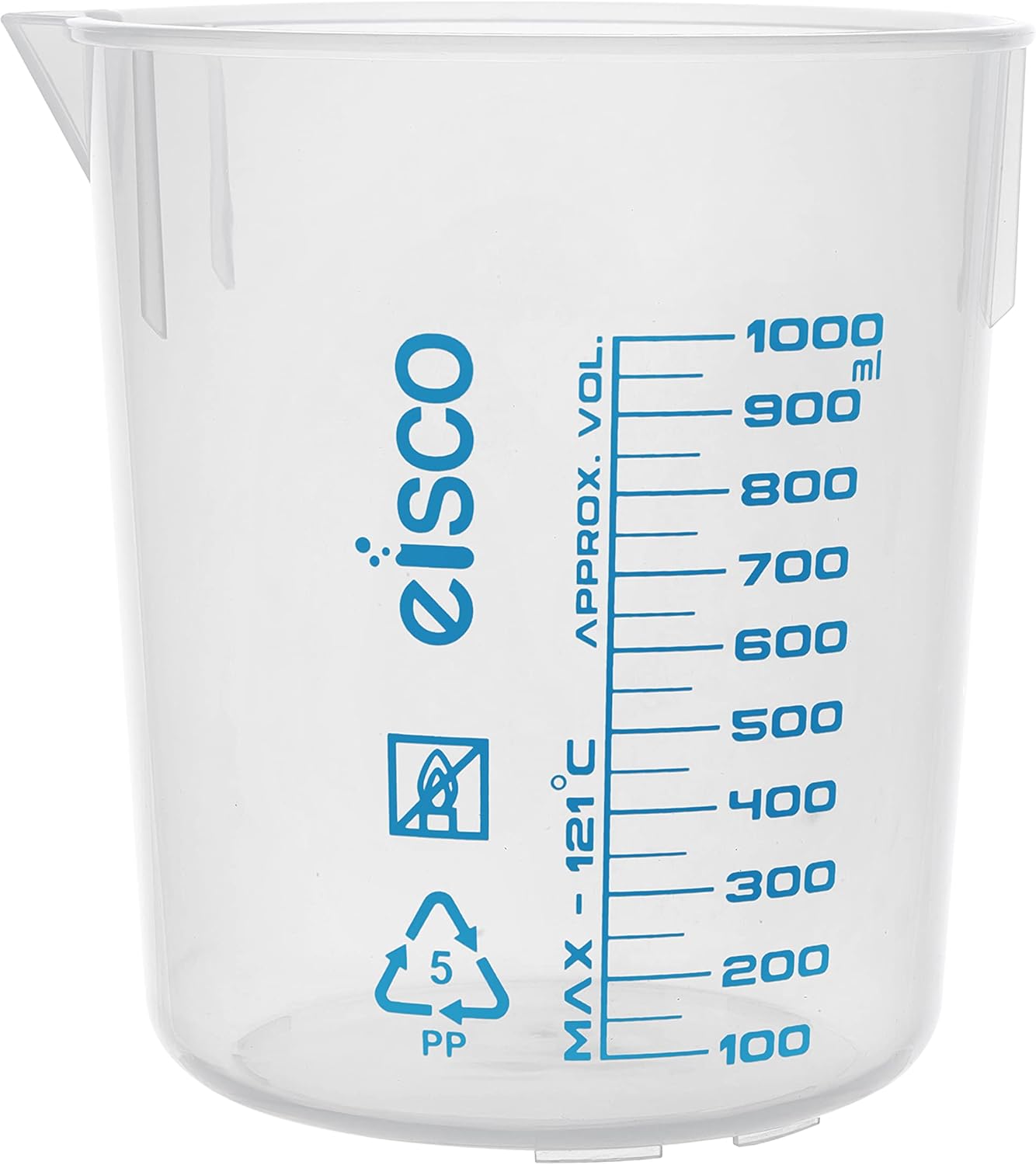 Amazon.com: Premium 1000mL Beaker - Polypropylene Plastic, Blue Screen ...