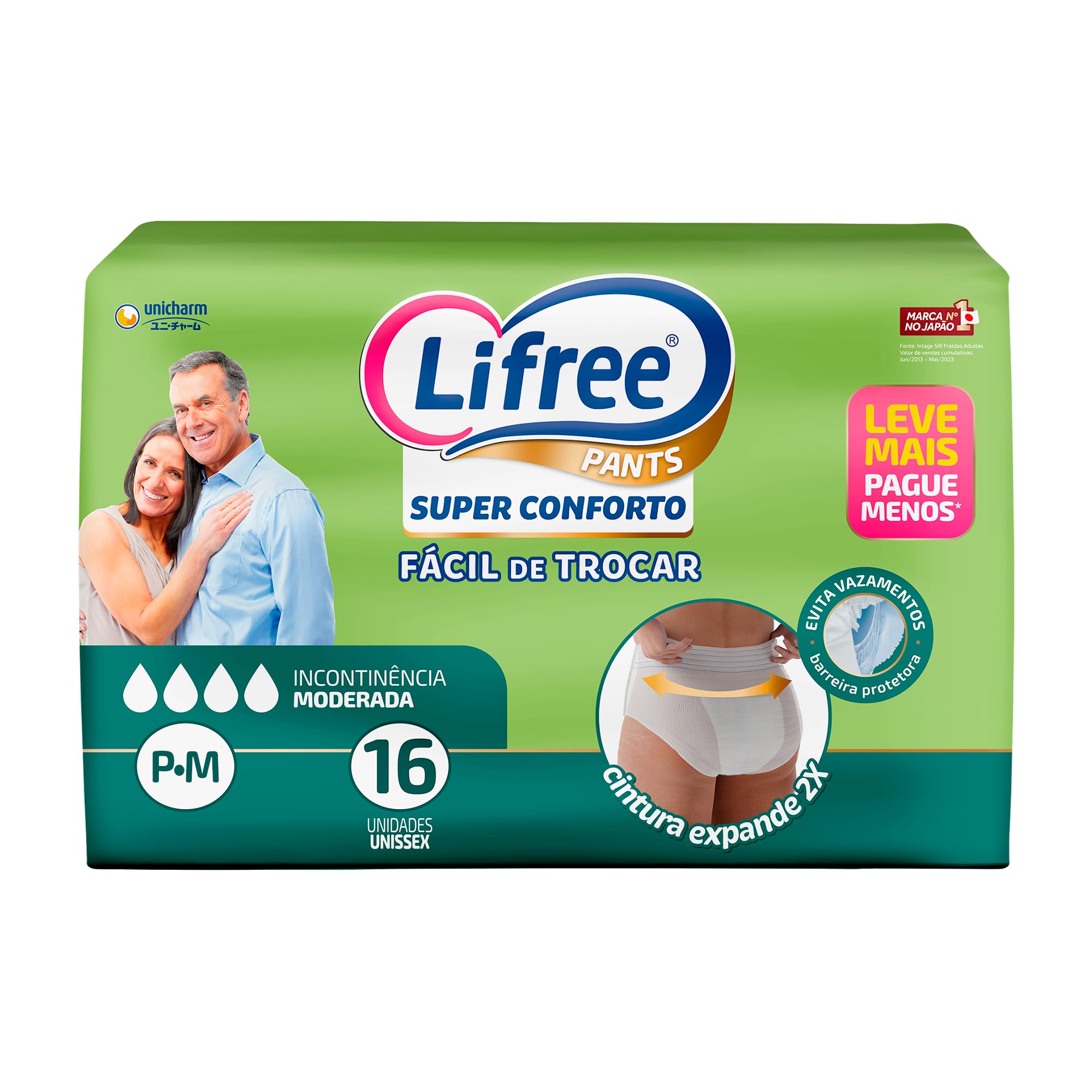 Lifree Fralda Geriátrica Tipo Calça Super Conforto P/M 16 Unidades ...