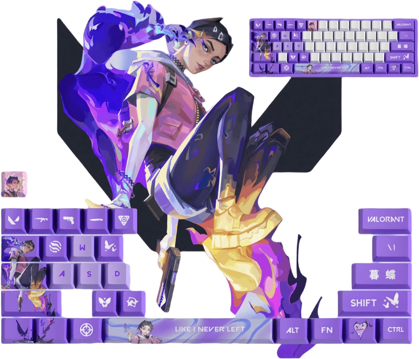 Amazon.com: TASHU(タシュ) TASHU 2024 Valorant Keycap Valorant Immortal PBT ...