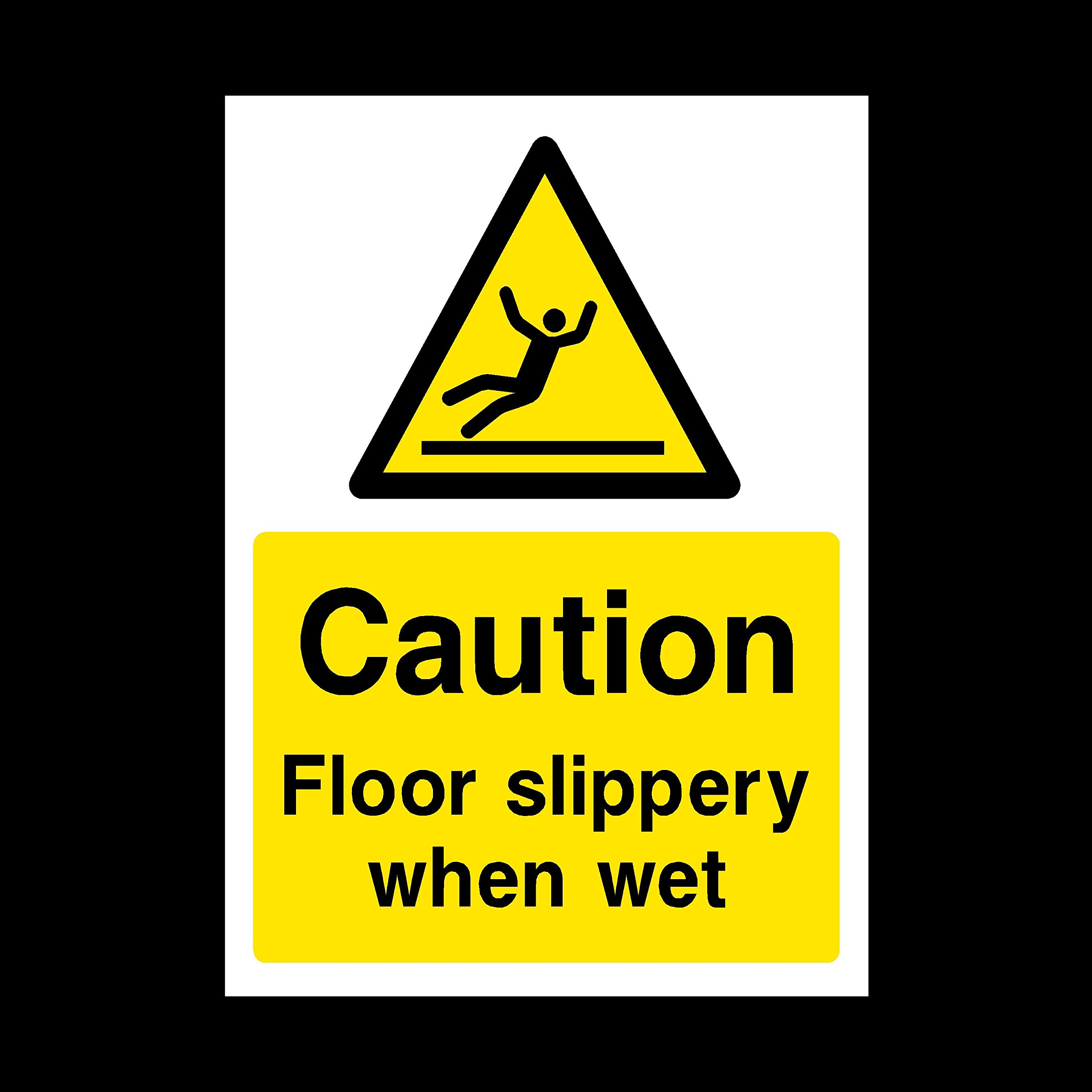 Caution Floor Slippery When wet Plastic Sign with double sided fixing ...