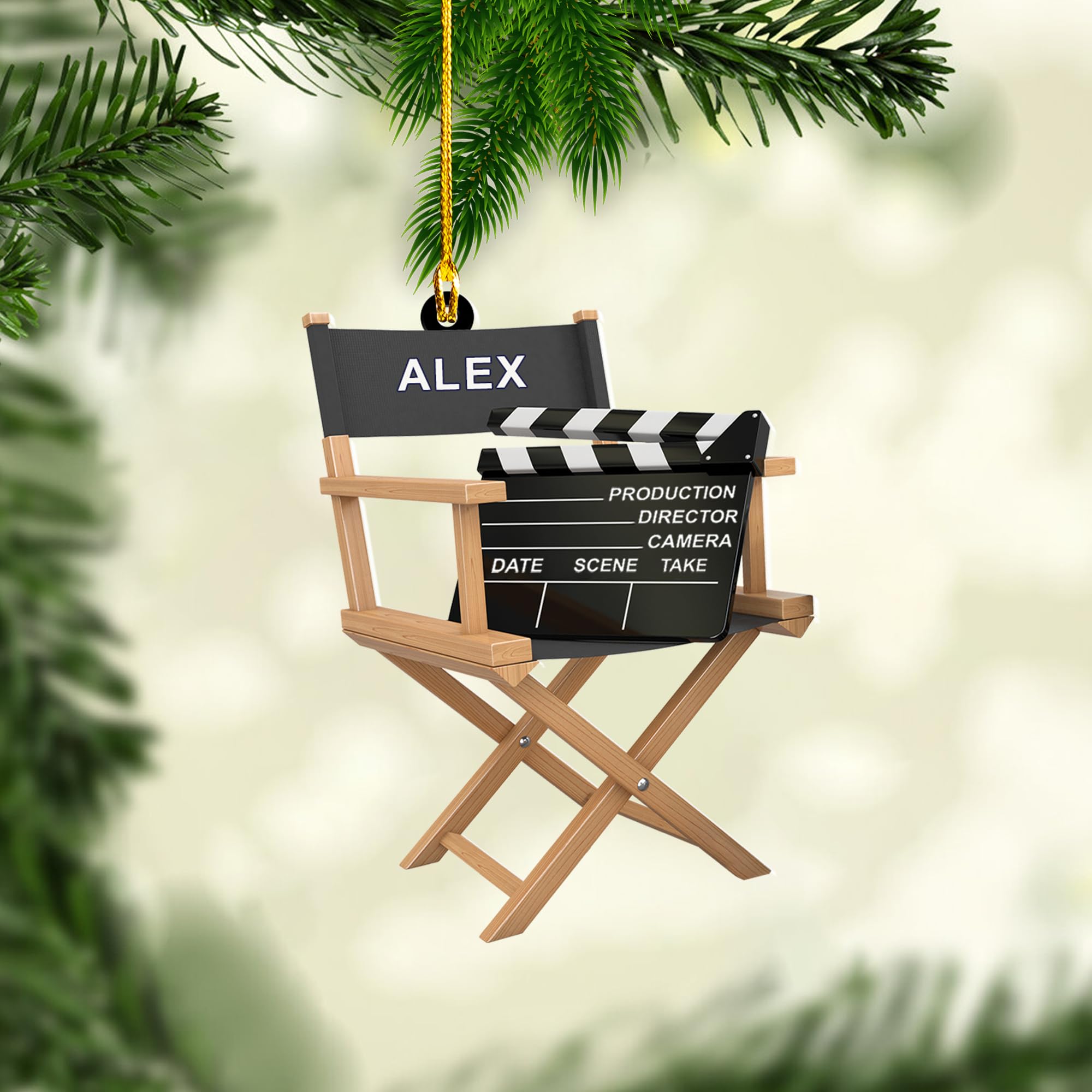 Amazon.com: Pretyprints Personalized Film Clapboard Ornament, Film ...