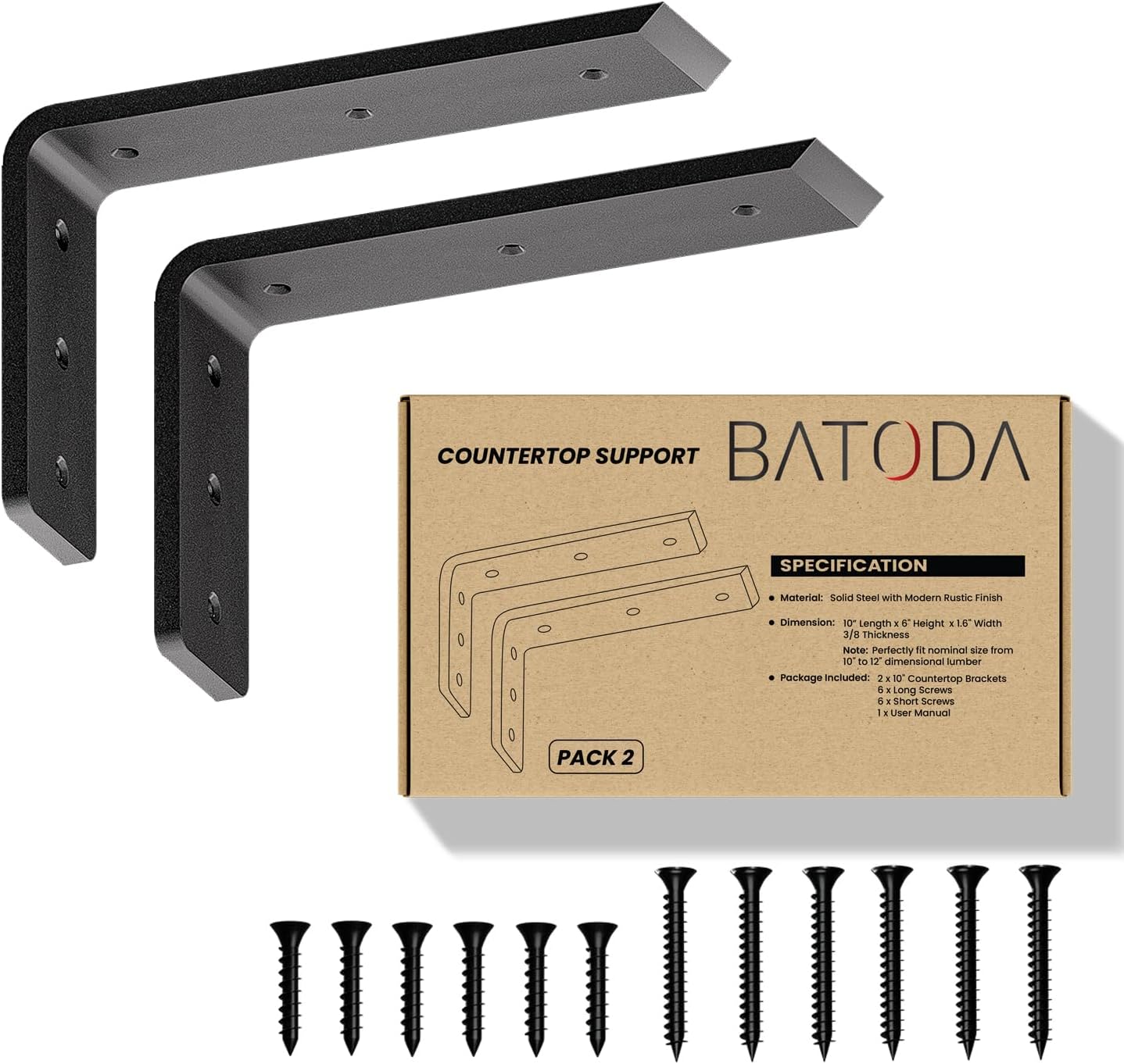 Amazon.com: Solid Heavy Duty Steel Countertop Support Bracket, 1 Count ...