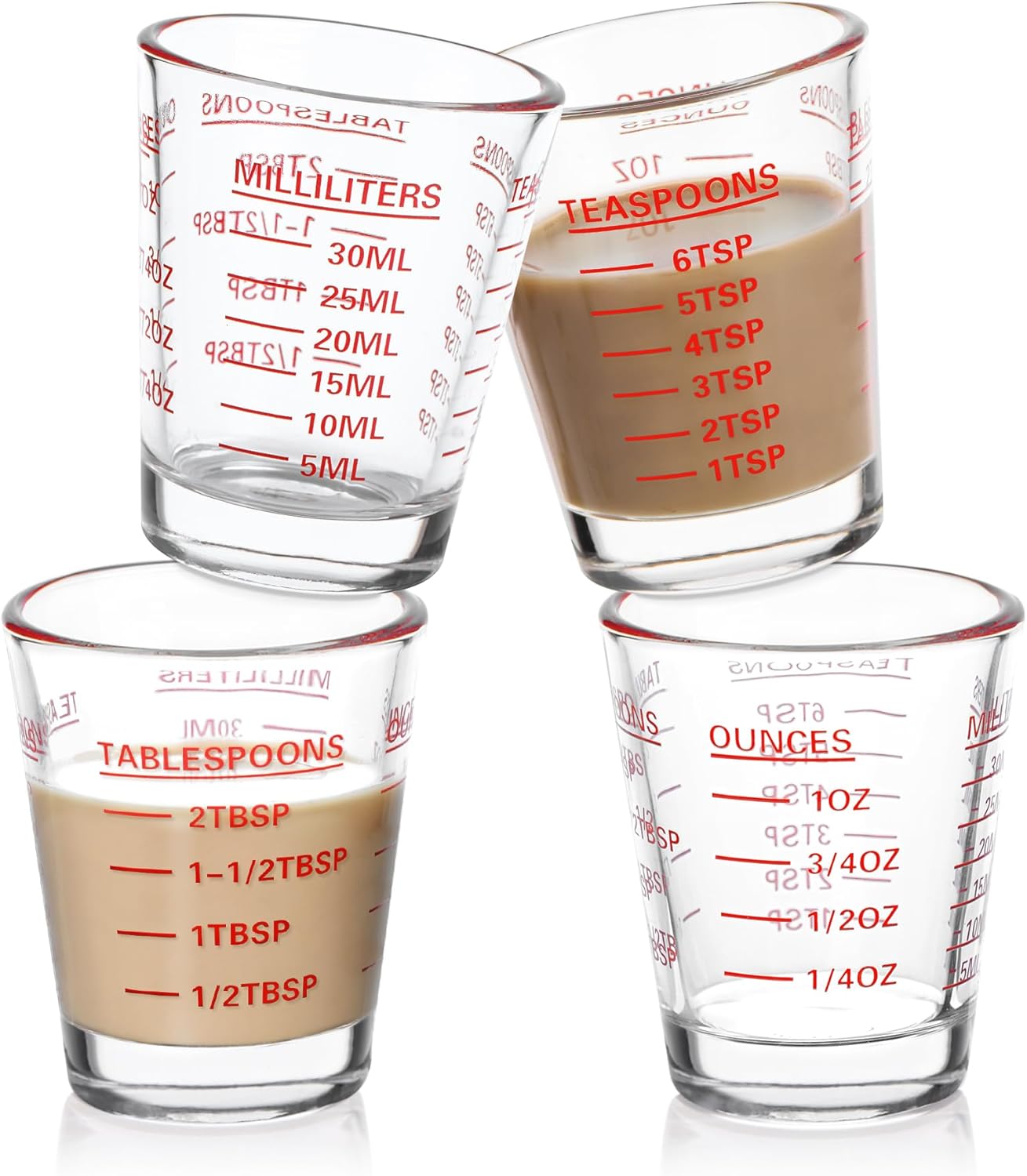 Amazon.com | Shot Glasses Measuring Cup Set 4PACK Espresso Shot Glasses ...