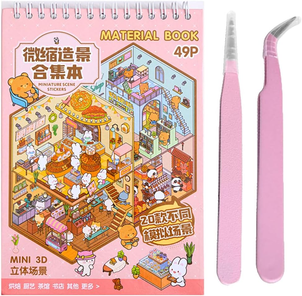 20 sets 3D House stickers, miniatuur huisstickers 3D met pincet, DIY ...