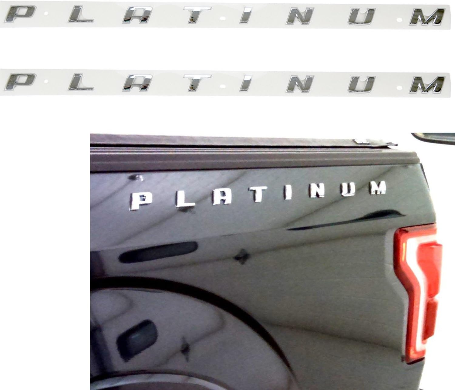 2pcs OEM Chrome Platinum Emblem Side Badge Nameplate 3D Compatible with ...