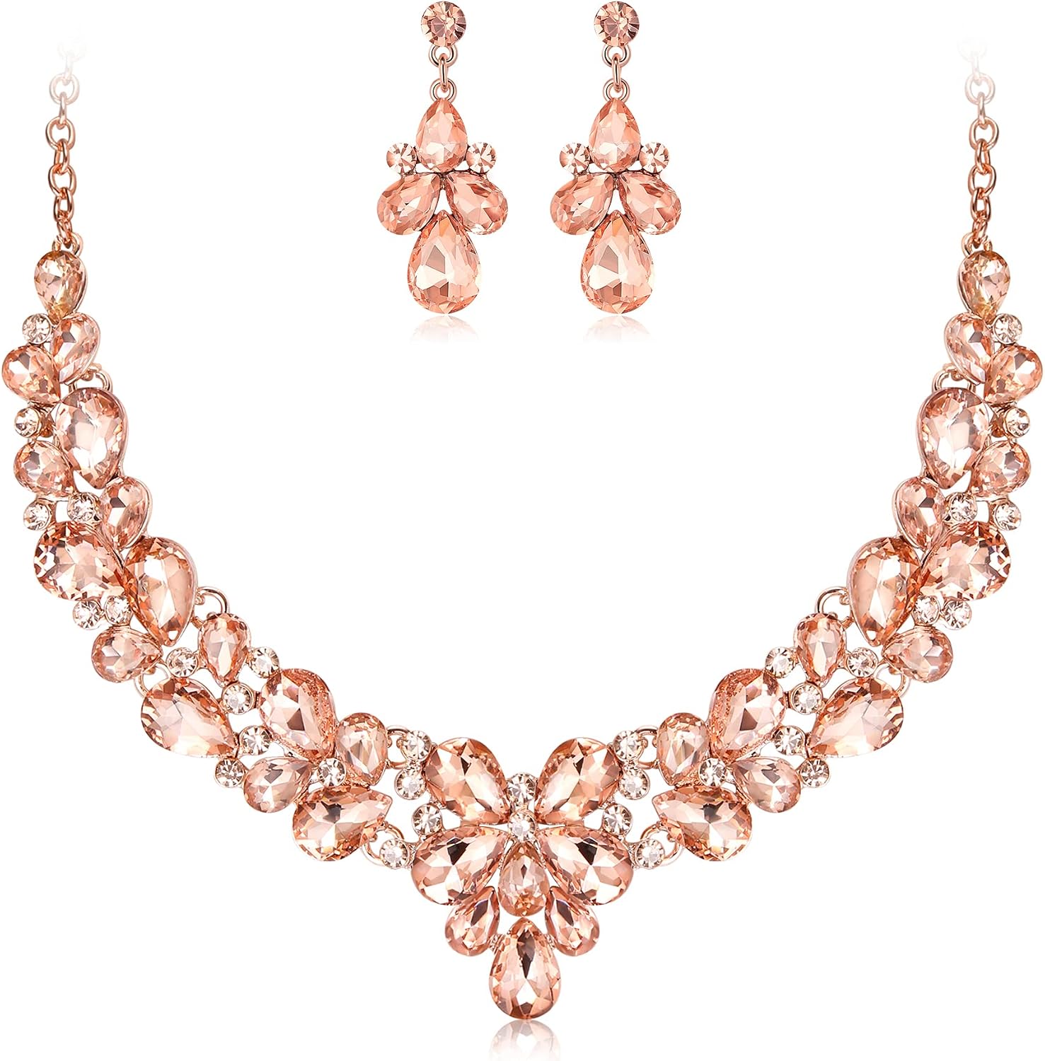 Amazon.com: Mayfox Wedding Austrian Crystal Costume Statement Jewelry ...