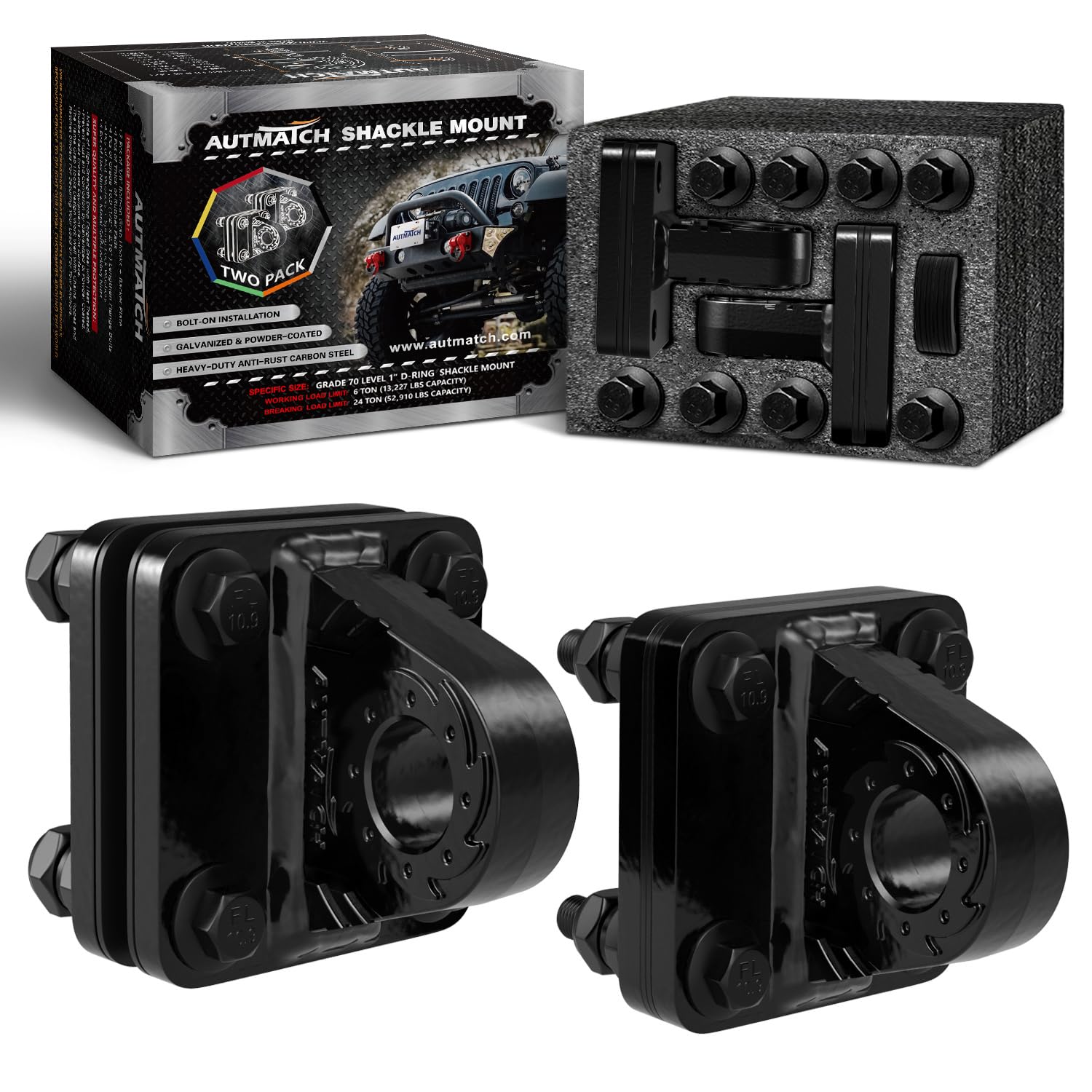 Amazon.com: AUTMATCH D Ring Shackle Mount with Backer Plate (2 Pack ...