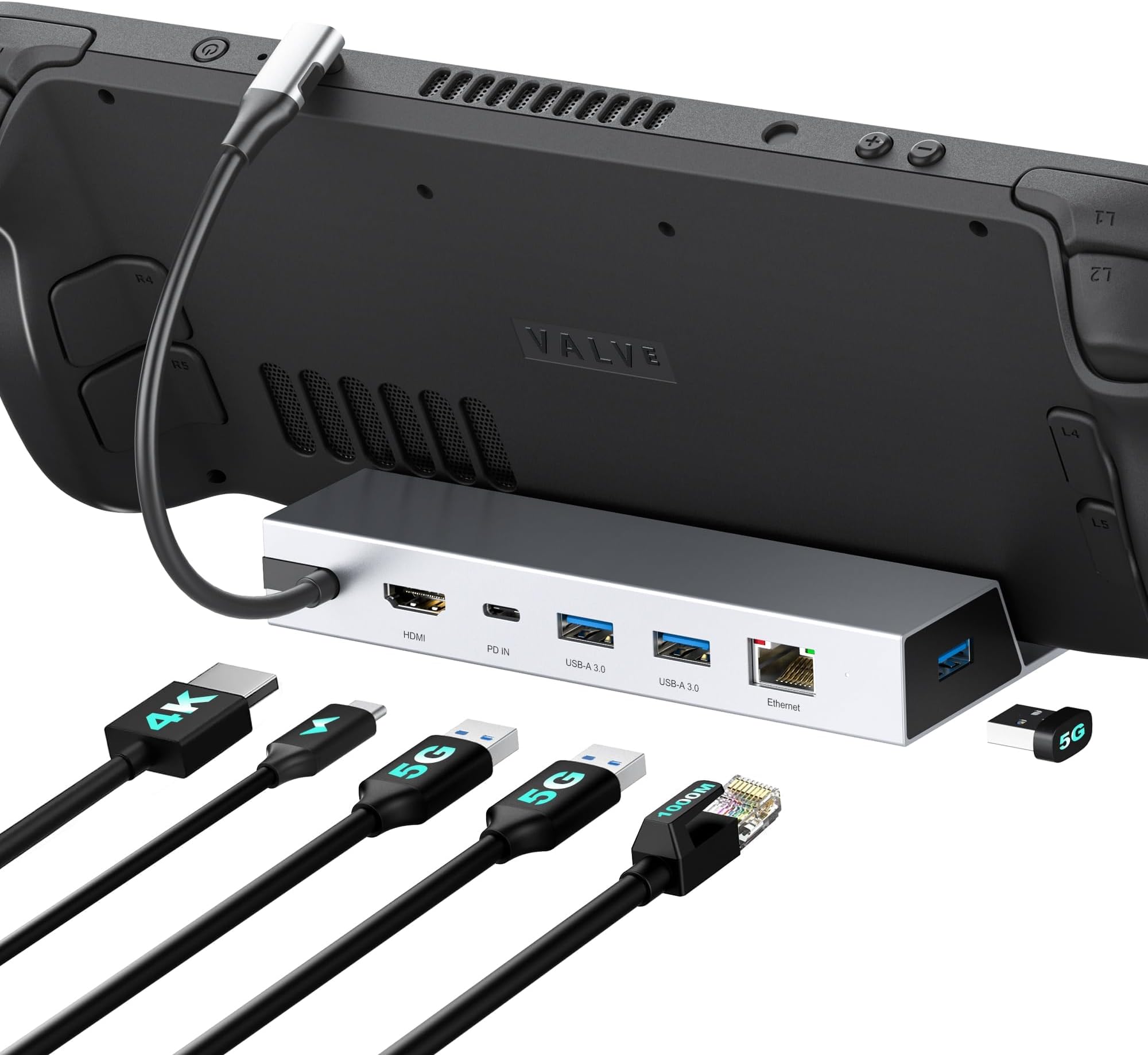 Amazon.com: 7-in-1 Steam Deck Dock, with SD/TF Card Reader, RJ45 ...