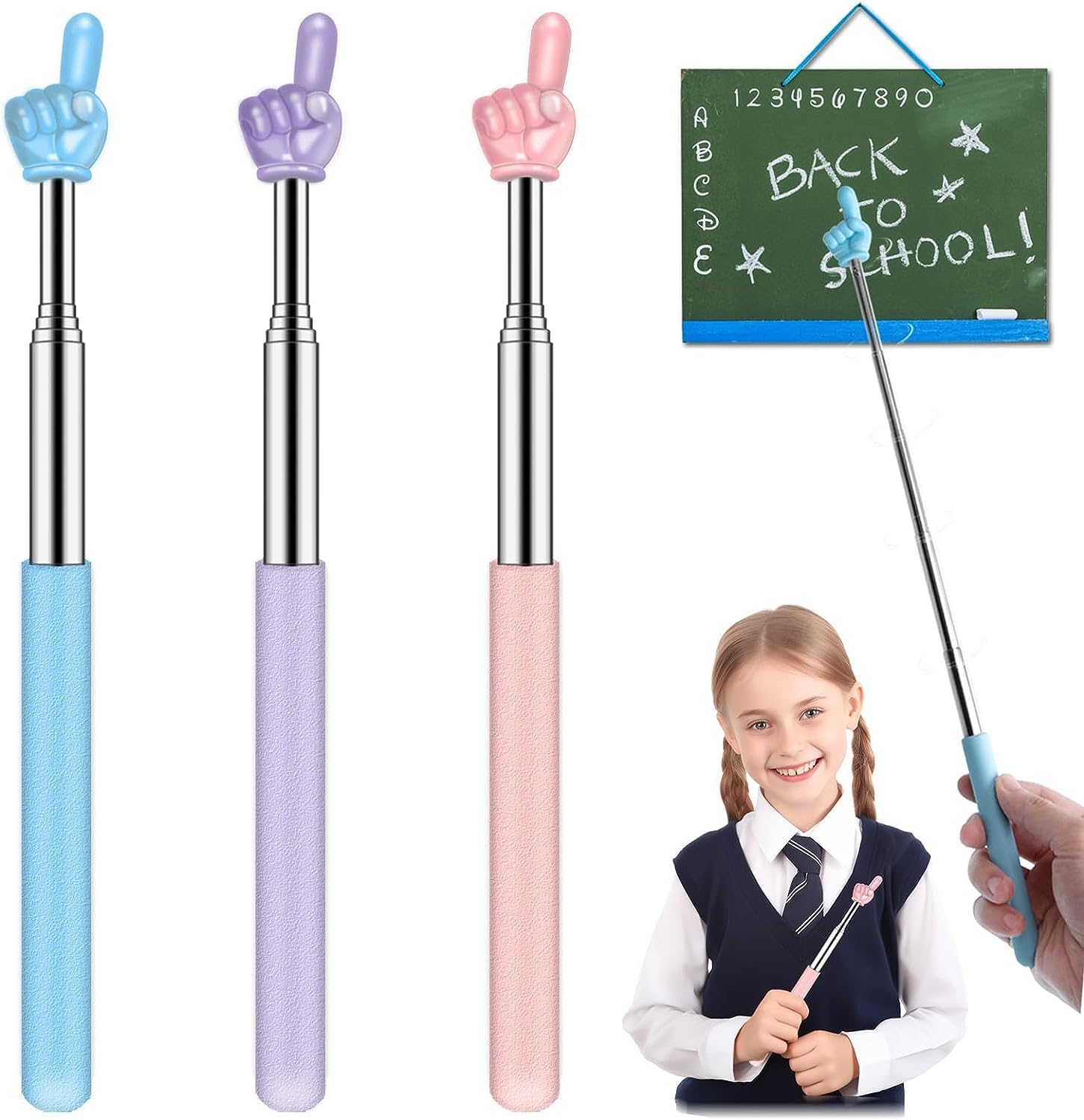 Telescopic Teachers Pointer, 3Pcs Retractable Teacher Pointer for ...