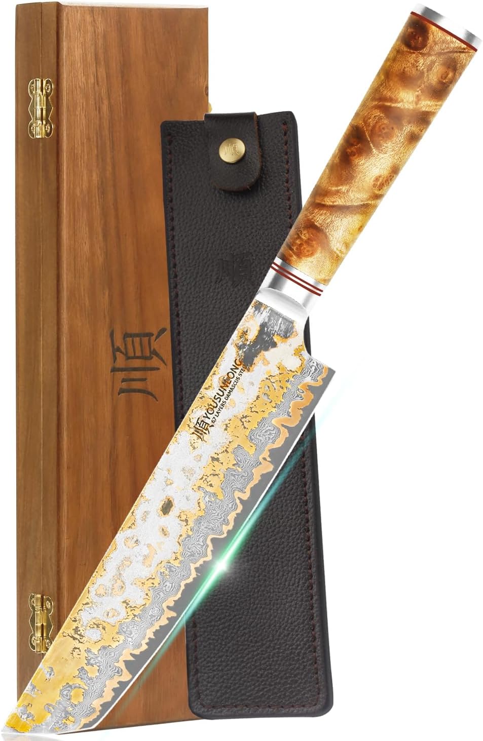 Amazon.com: YOUSUNLONG Tanto Kitchen Knife - 8 Inch Japanese Handmade ...