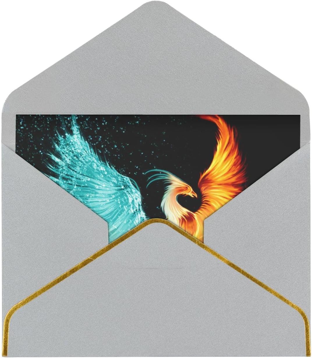 Amazon.com : ROBNIK Phoenix Water Fire Pattern Greeting Card Sympathy ...