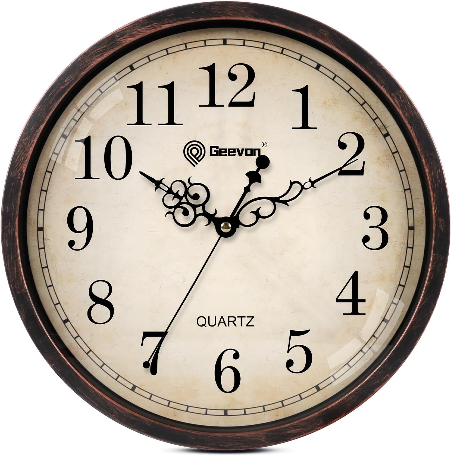 Amazon.com: Geevon Retro Silent 12 Inch Wall Clock Non Ticking, Rustic ...